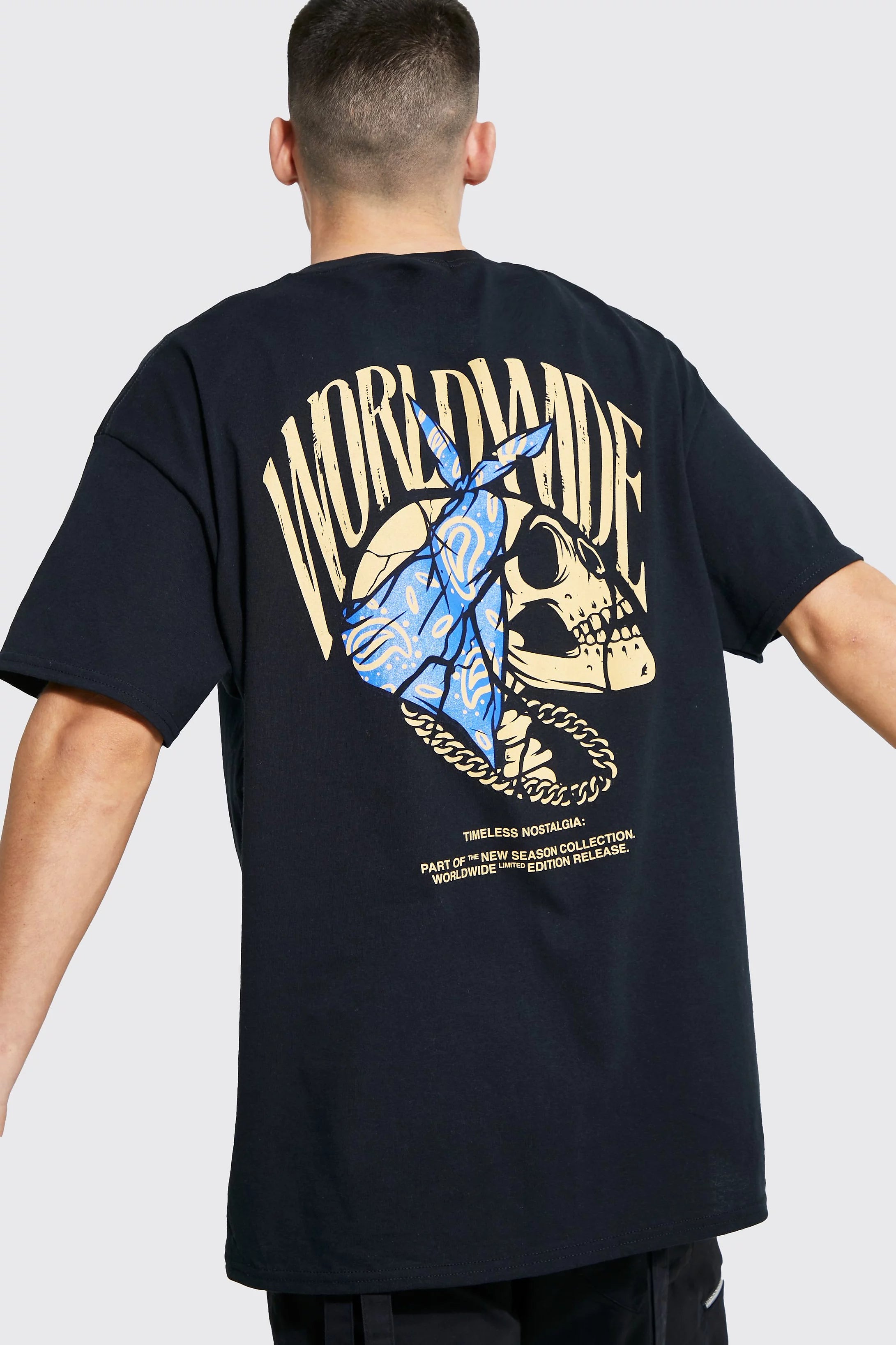 BOOHOOMAN OVERSIZED WORLDWIDE BACK GRAPHIC T-SHIRT – Garmisland