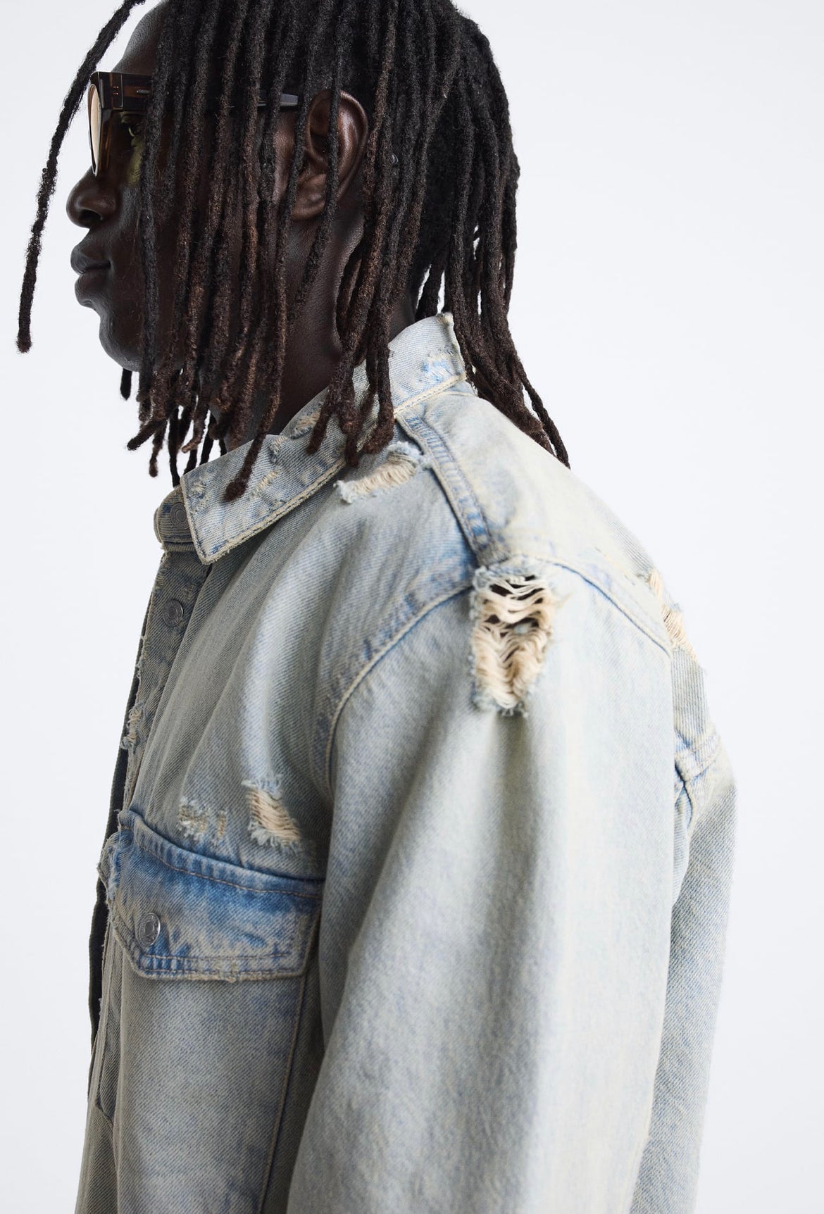 ZARA OVERDYED DENIM OVERSHIRT LIGHT BLUE – Garmisland