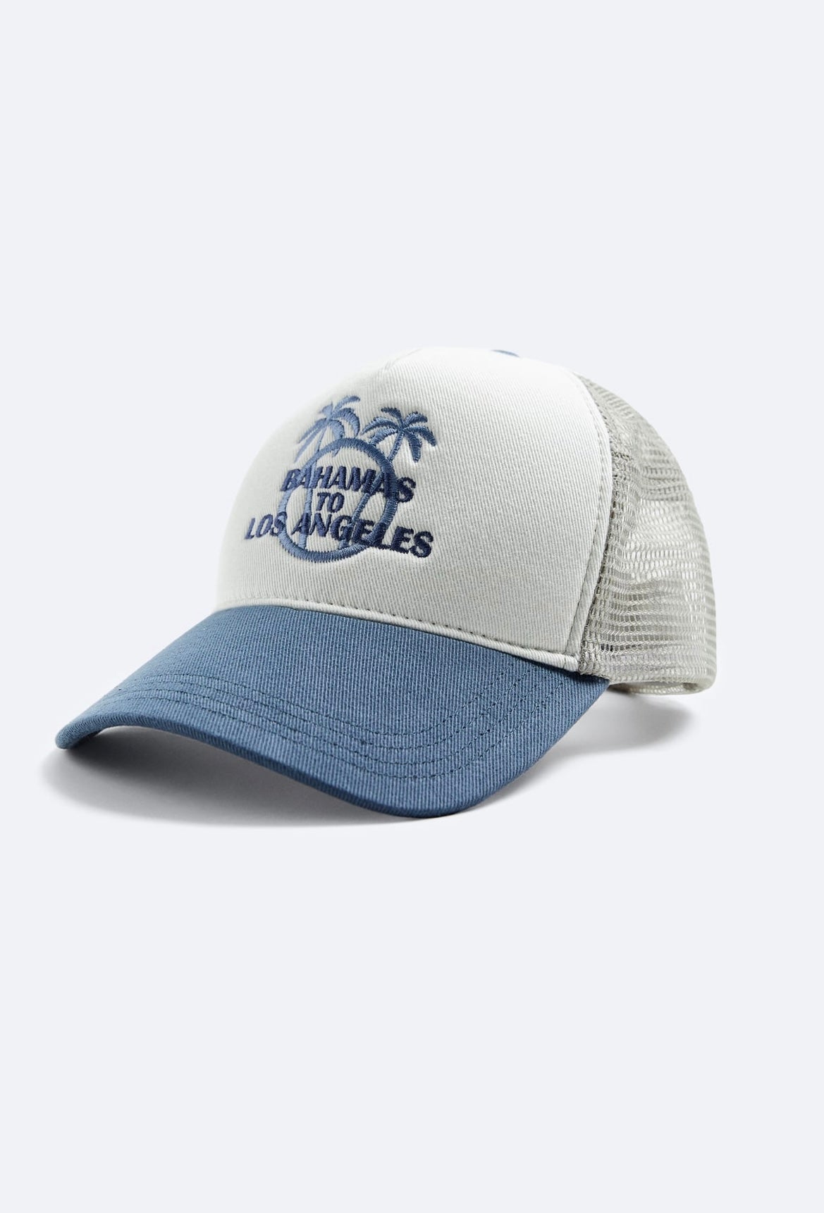 ZARA CAP WITH CONTRAST EMBROIDERY BLUE GREY – Garmisland