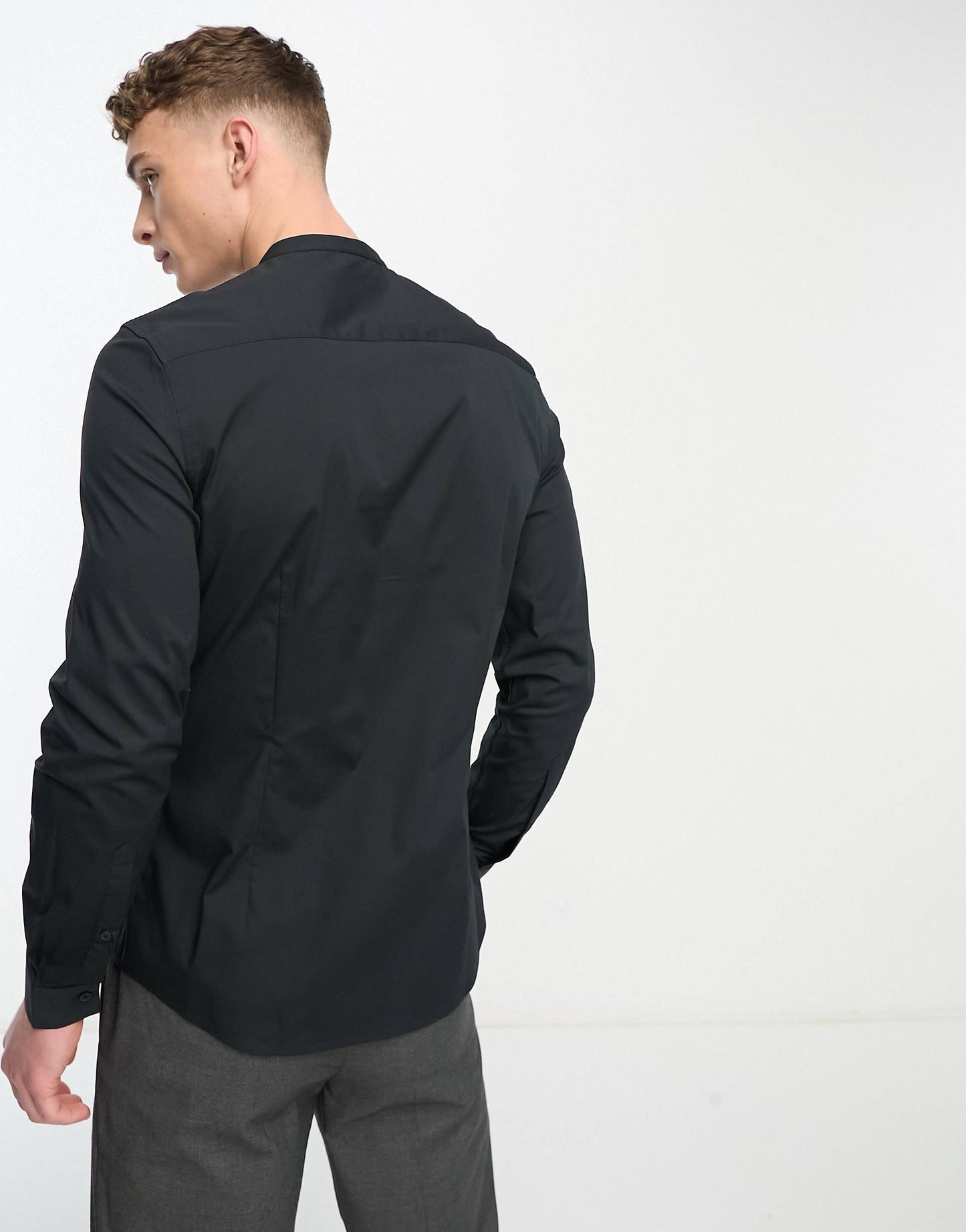 Smog Poplin slim fit shirt in black – Garmisland
