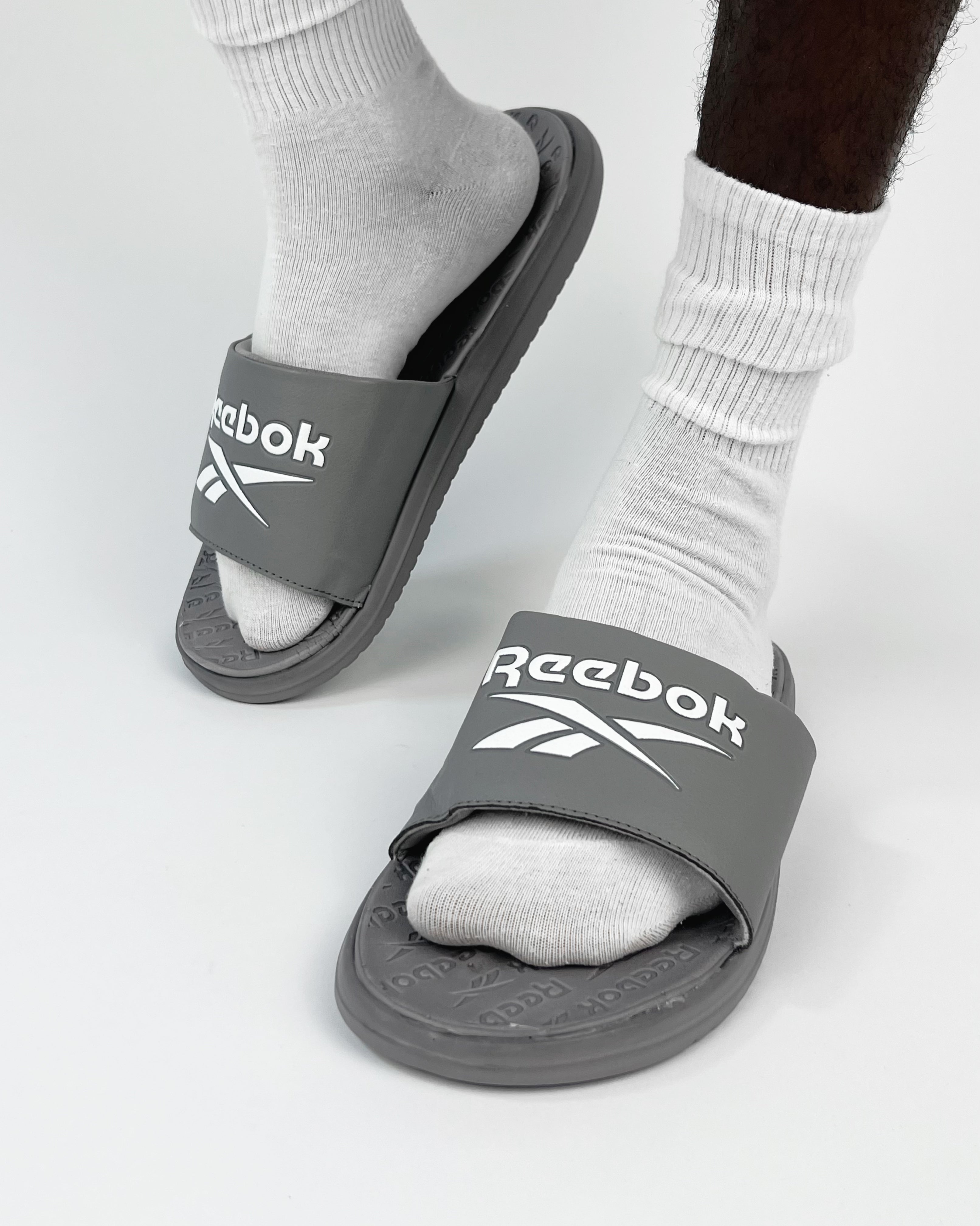Reebok Dual Density Slides in Grey – Garmisland