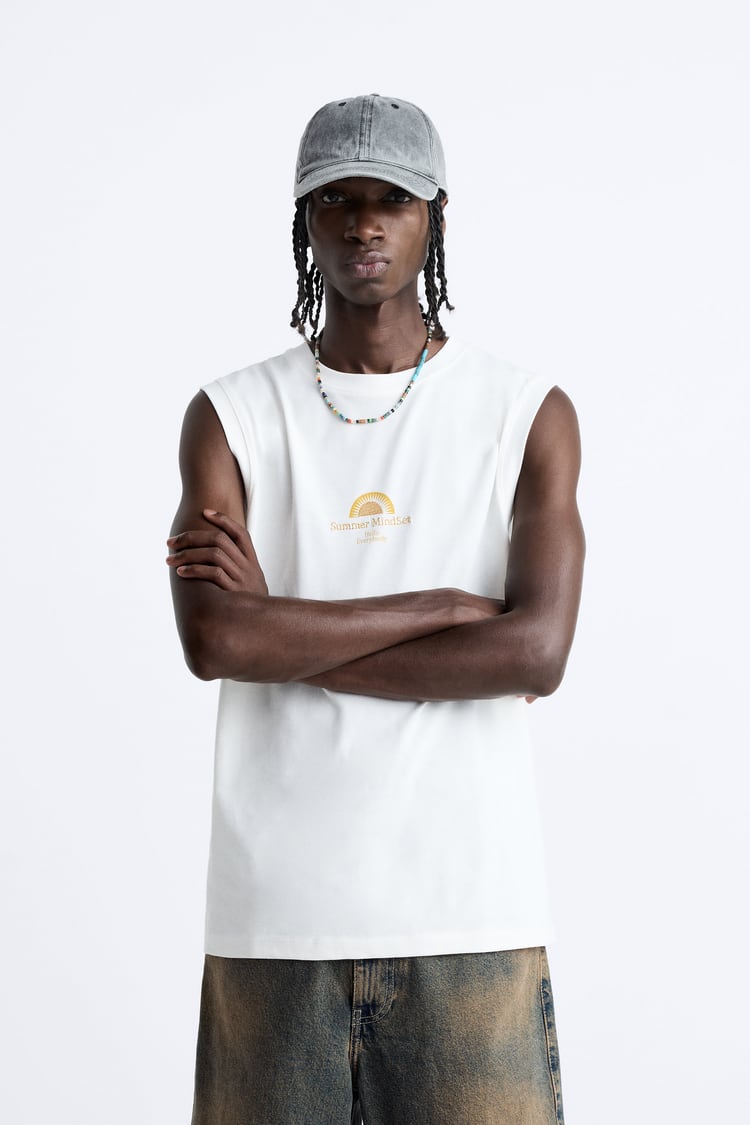 ZARA TANKTOP WITH CONTRAST PRINT – Garmisland