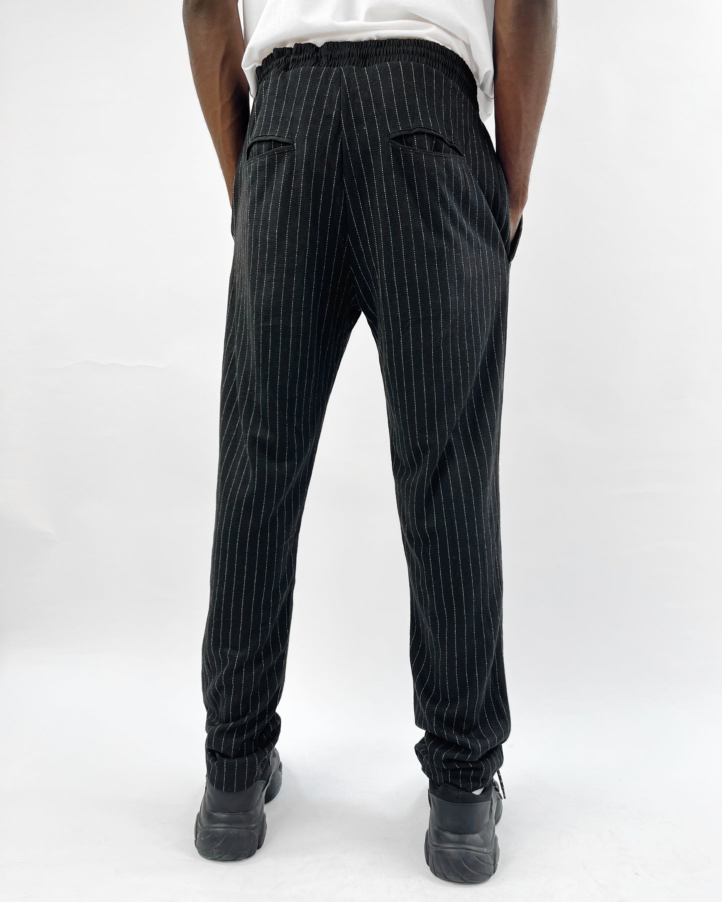 Royal Class Pinstripe Jogger Trousers in black – Garmisland