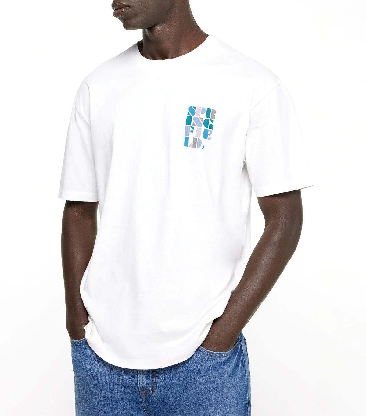 Springfield backprint text t-shirt – Garmisland