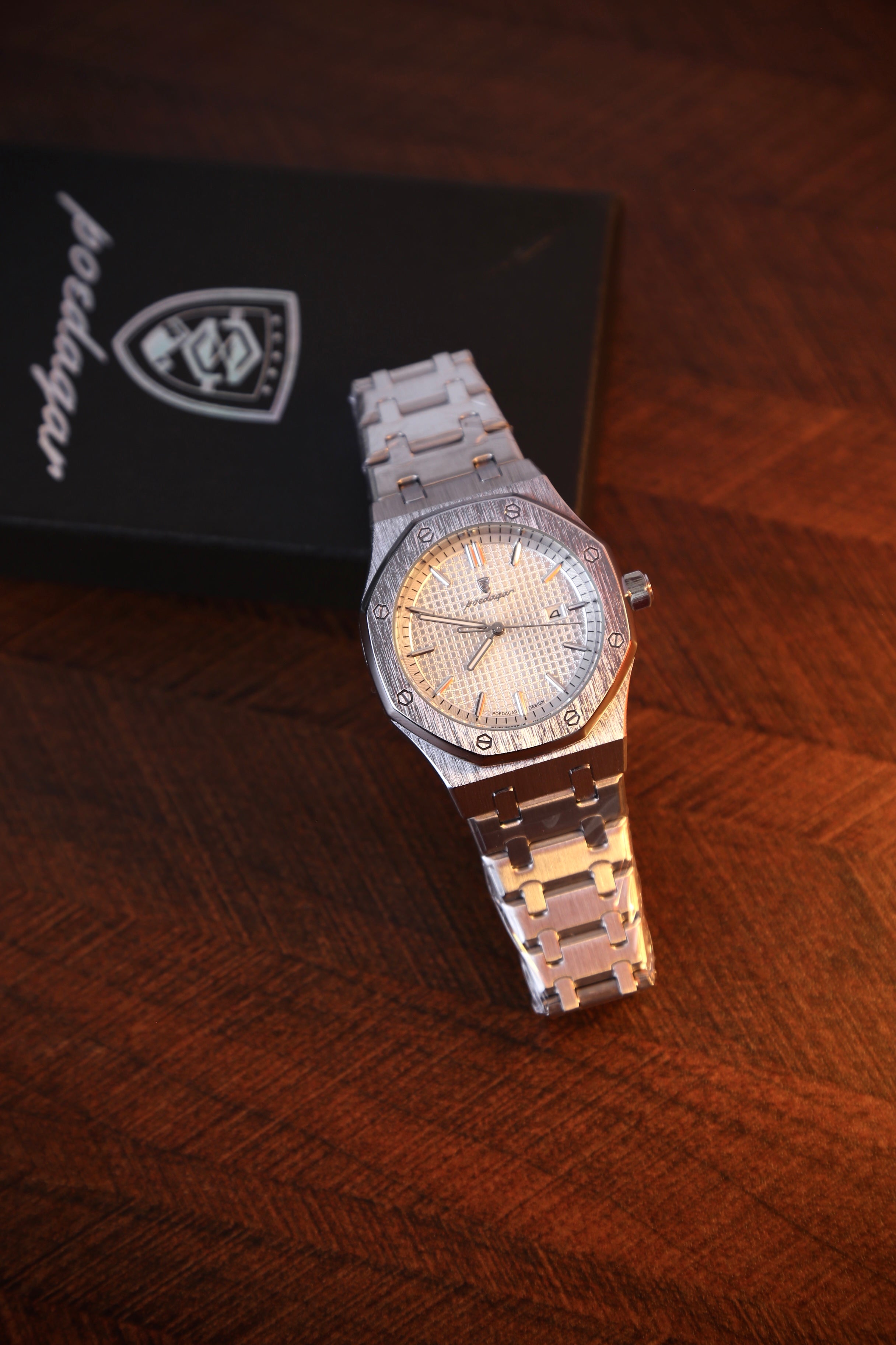 Poedagar Octagon Stainless Steel Watch in silver – Garmisland