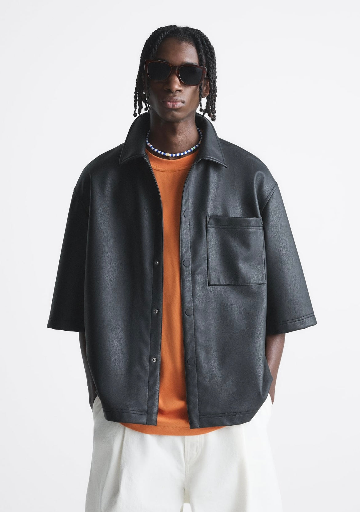 ZARA CROPPED FAUX LEATHER SHIRT – Garmisland