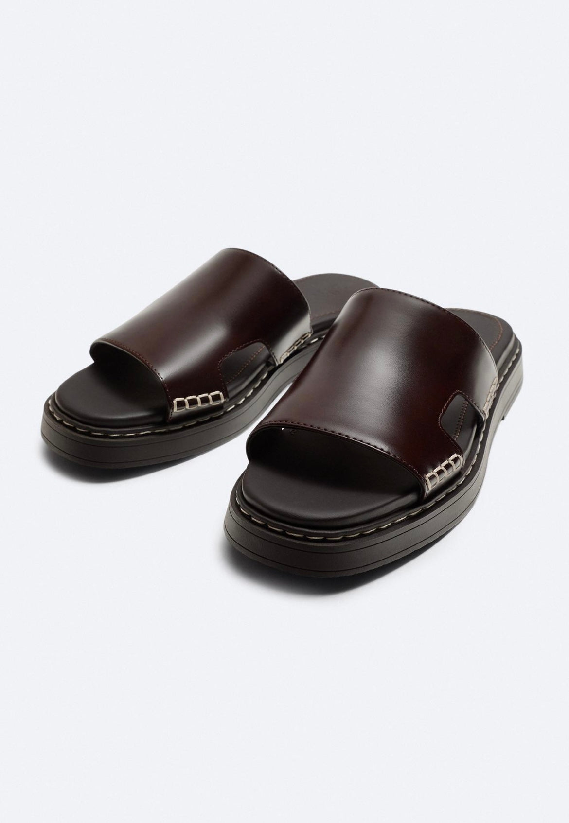 ZARA CHUNKY SLIDERS WITH TOPSTITCH – Garmisland