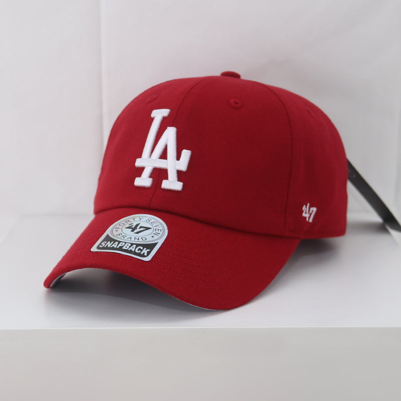 LA adjustable big logo baseball cap in red – Garmisland