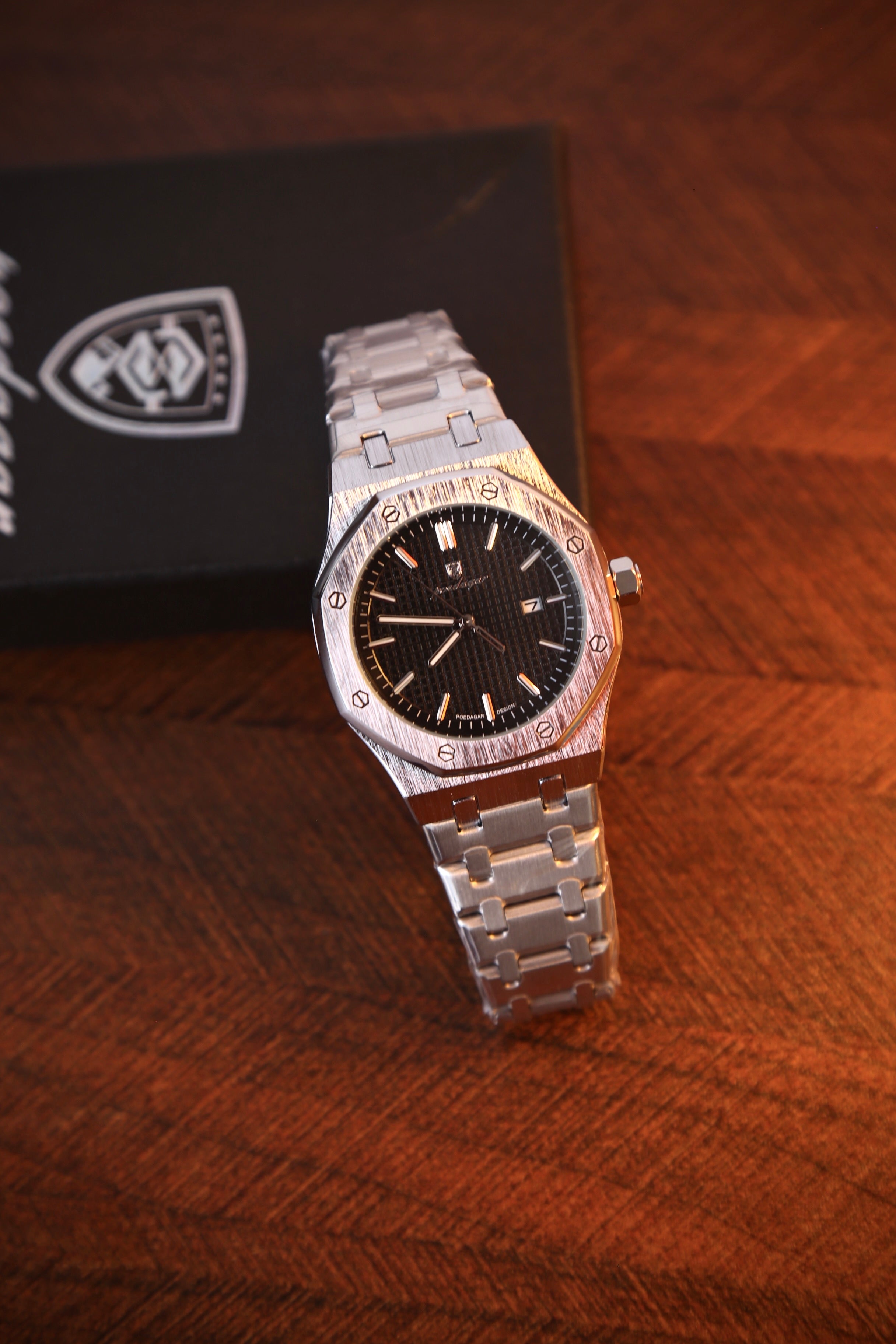 Poedagar Octagon Stainless Steel Watch in black – Garmisland