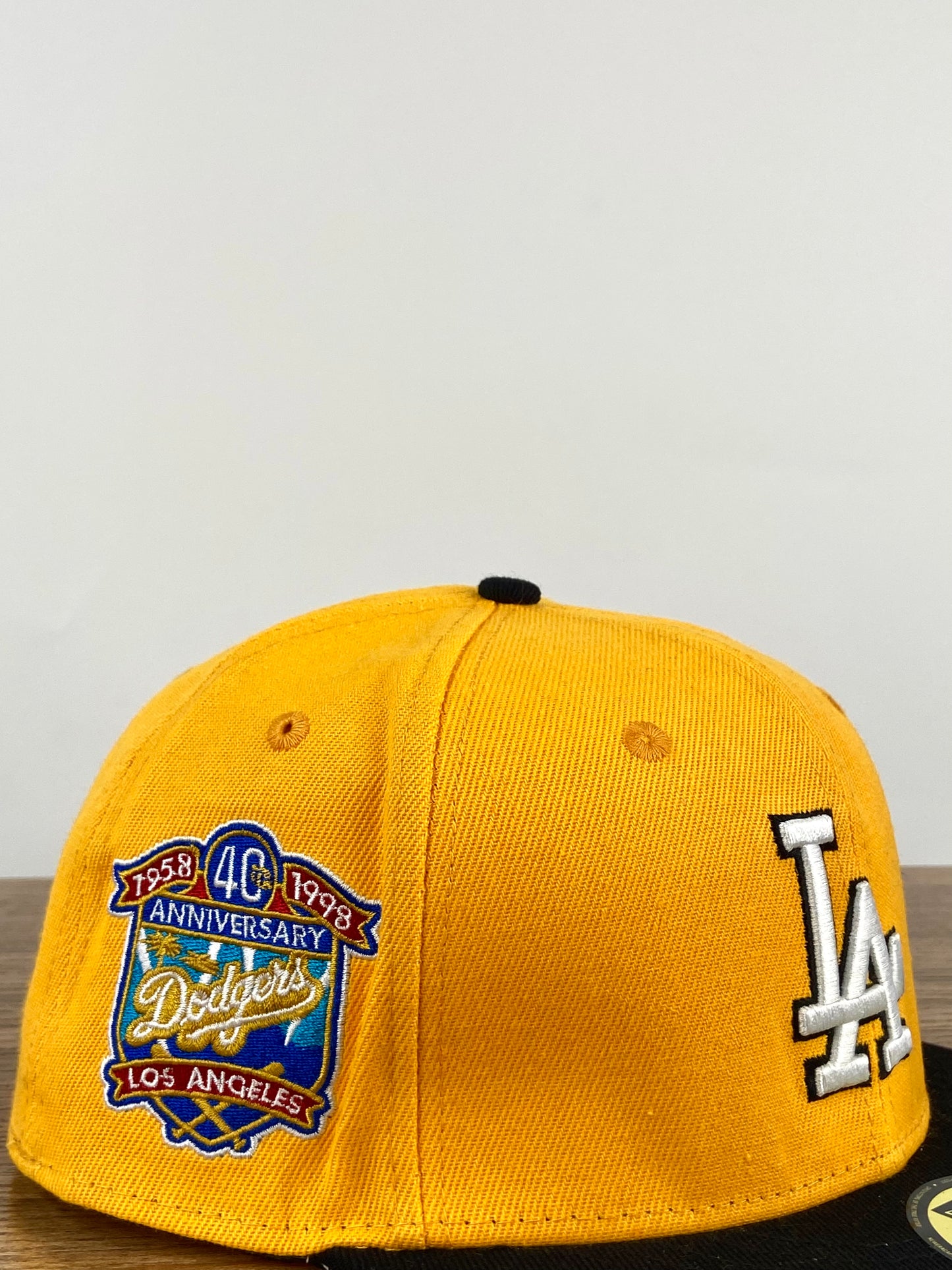 LA Dodgers Fiftieth Anniversary Patch Fitted Snapbacks in yellow ...