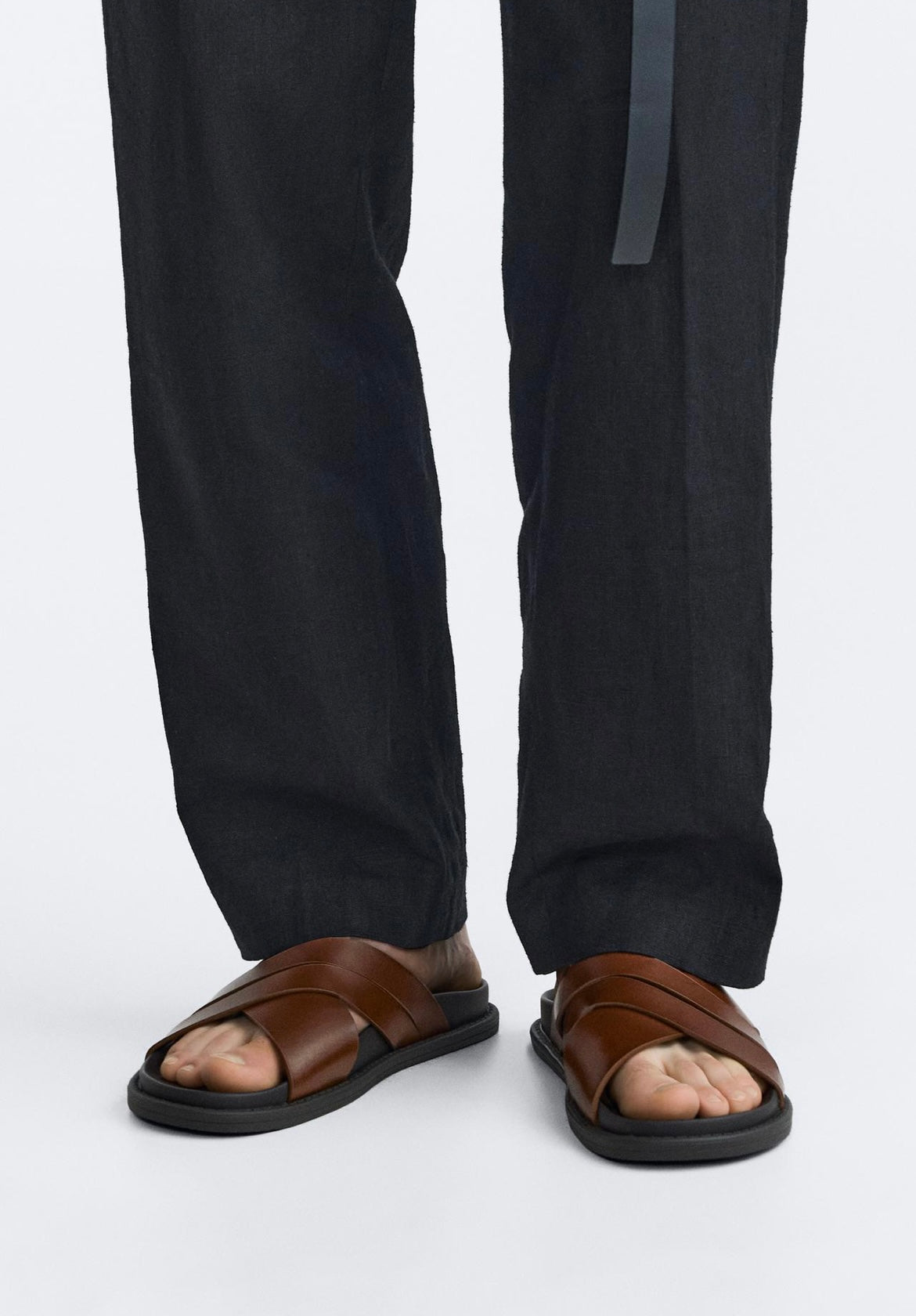 ZARA CRISS CROSS SANDALS IN BROWN – Garmisland