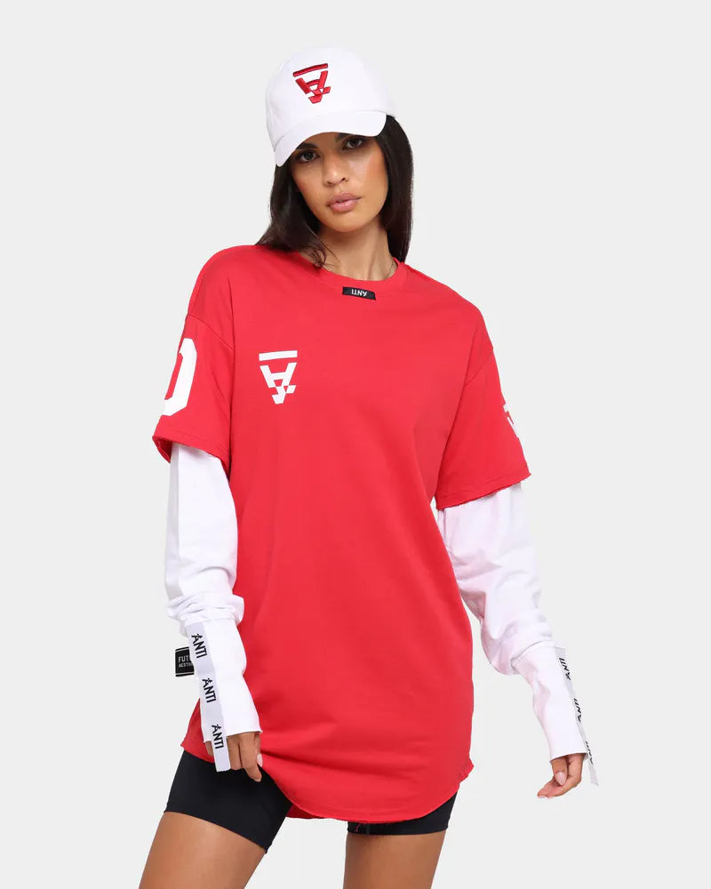 Anti Order Hyphen AD Short Sleeve T-Shirt in Red and White – Garmisland