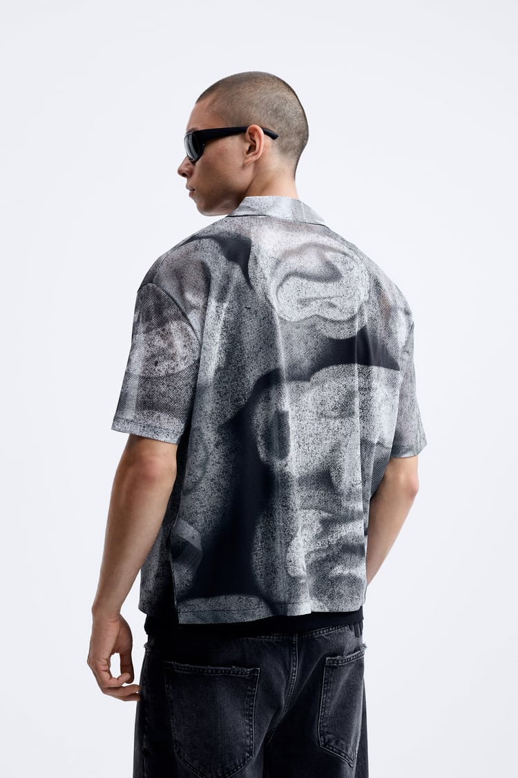 ZARA ABSTRACT PRINT TULLE SHIRT – Garmisland