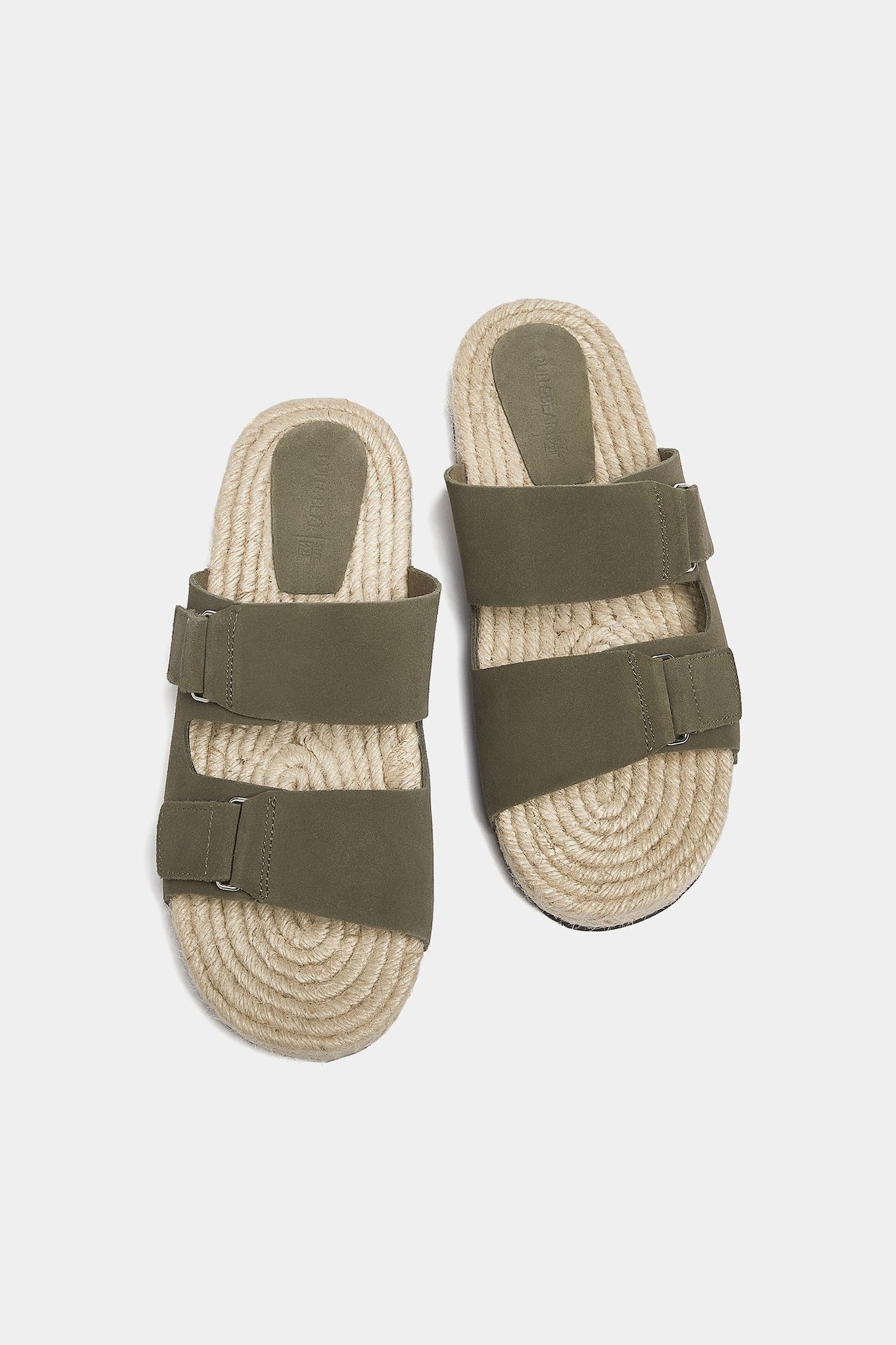 PULL&BEAR LEATHER JUTE SLIDES SANDALS – Garmisland