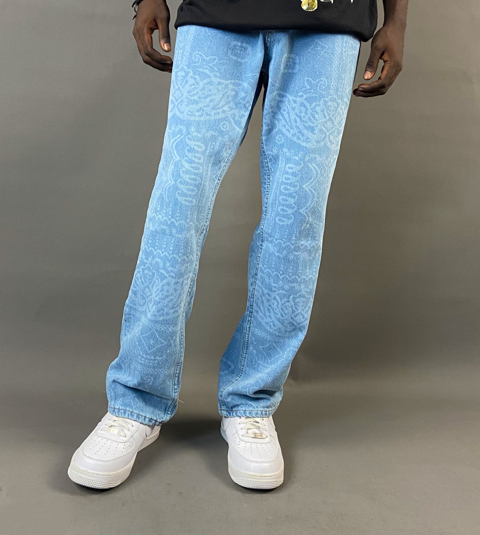 Denim Bro Bandana print jeans in blue – Garmisland