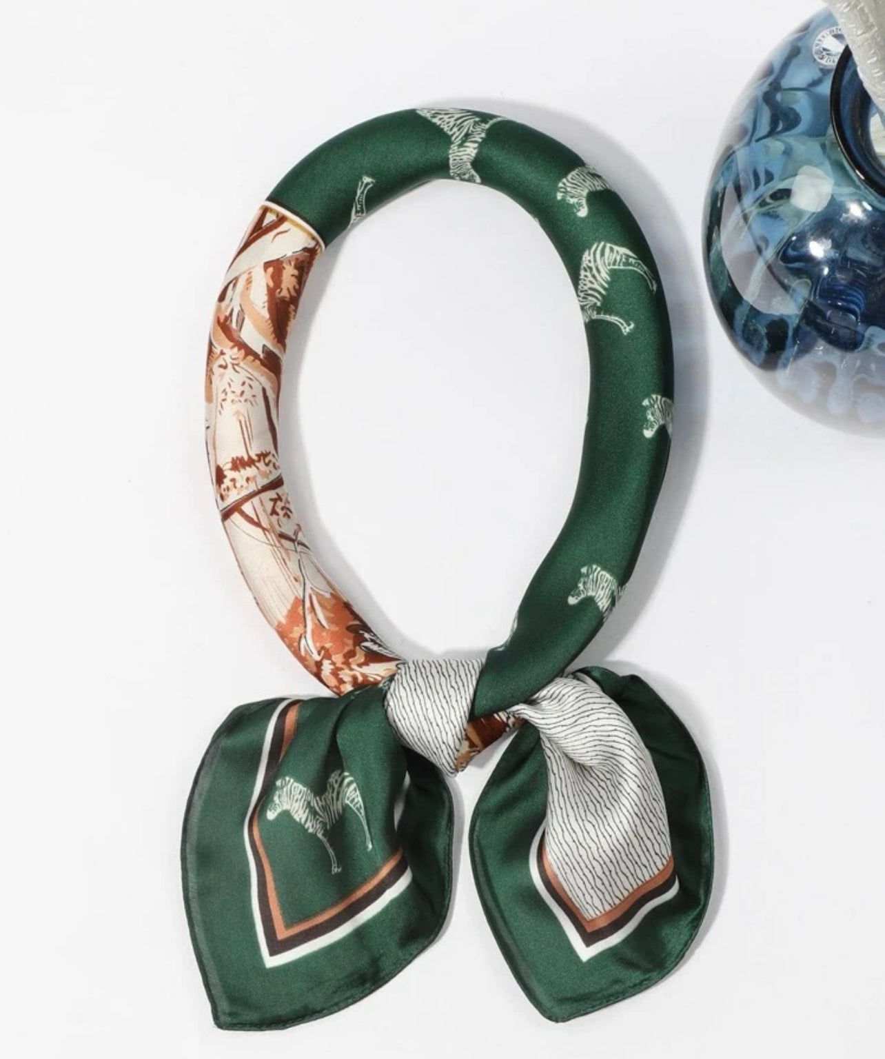 Tree & Bird Pattern Bandana in green – Garmisland