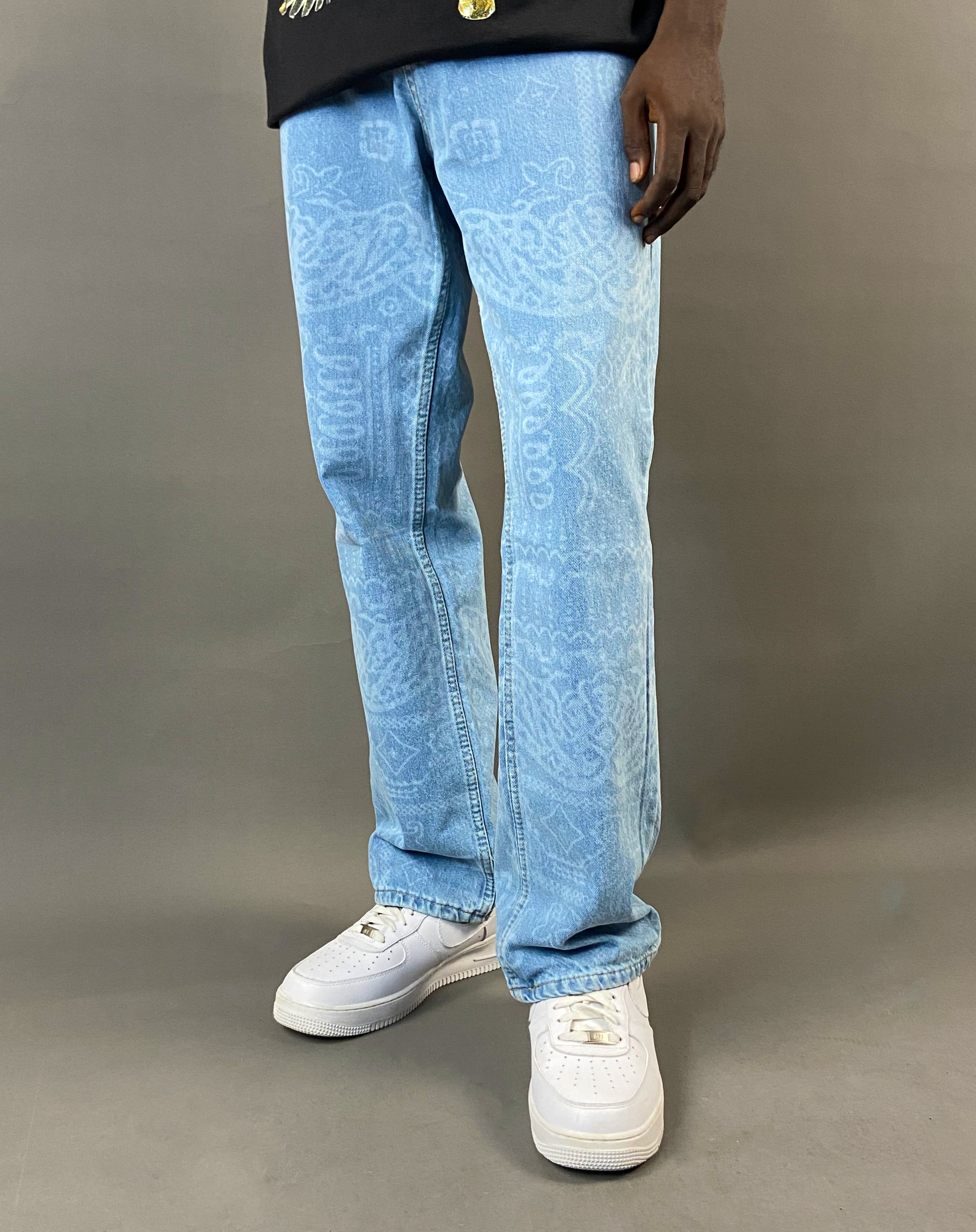 Denim Bro Bandana print jeans in blue – Garmisland