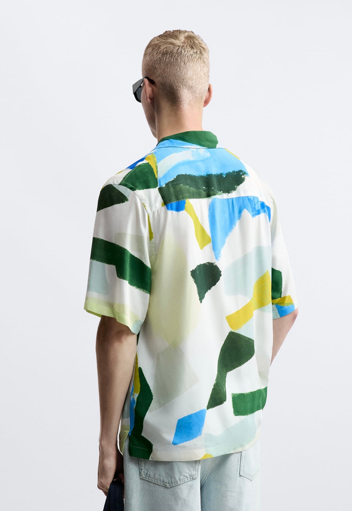 ZARA ABSTRACT PRINT SHIRT BLUE – Garmisland