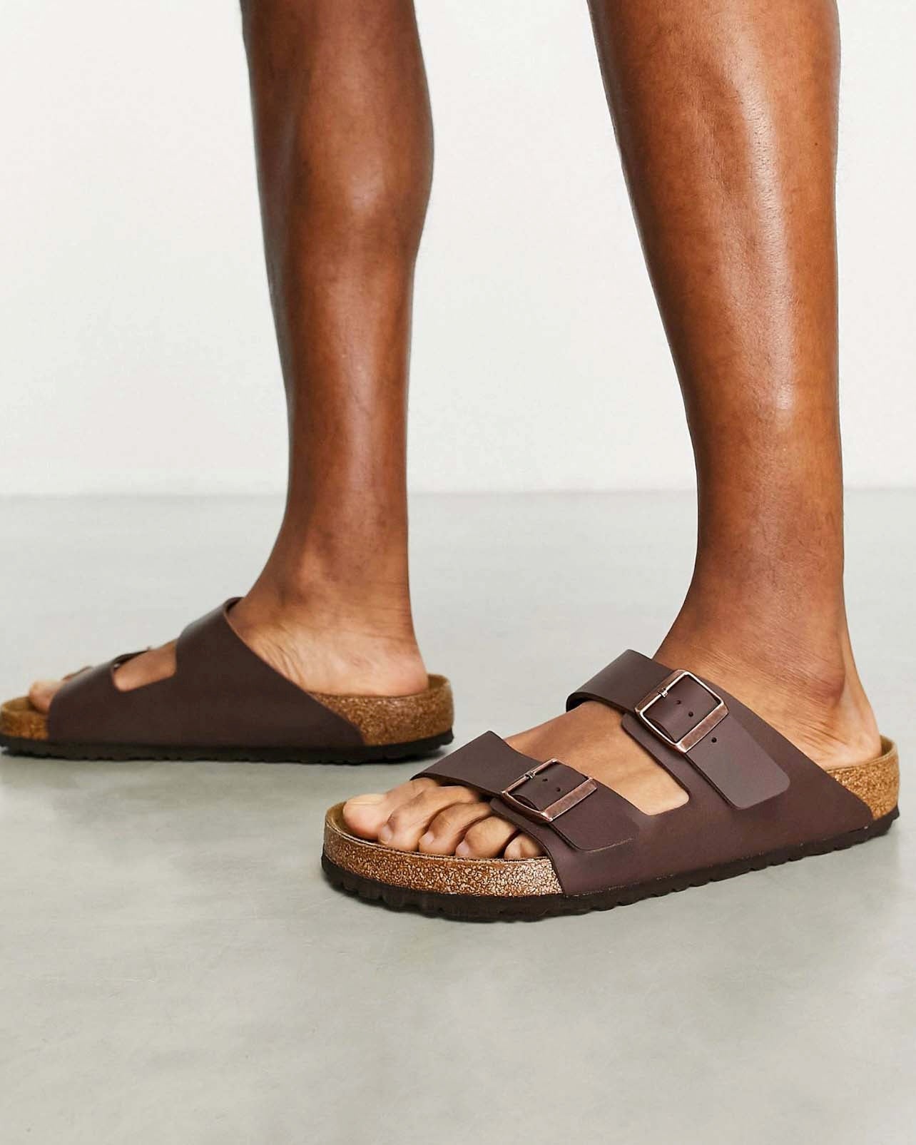 Arizona Nubuck Slide Sandals in brown – Garmisland