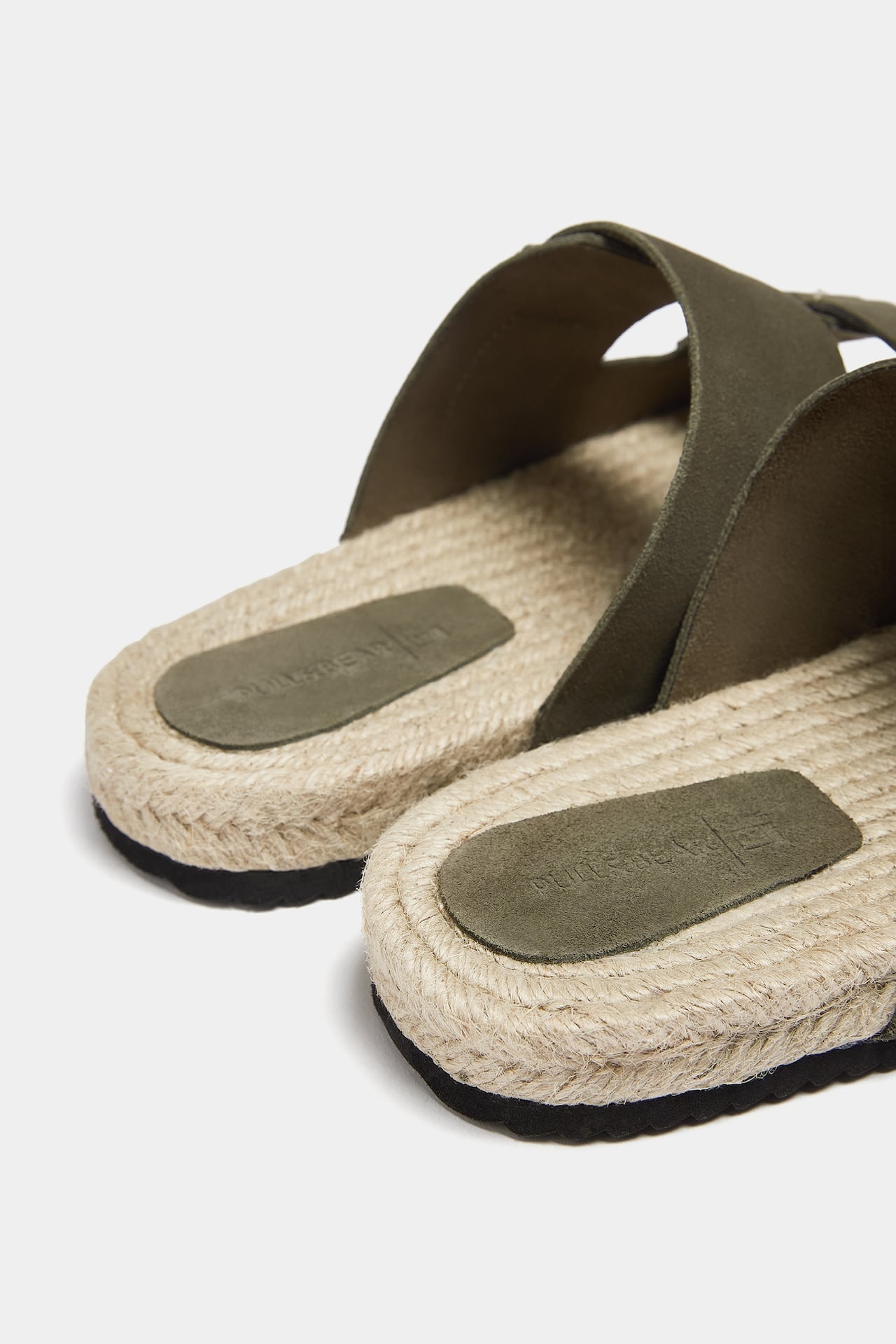 PULL&BEAR LEATHER JUTE SLIDES SANDALS – Garmisland
