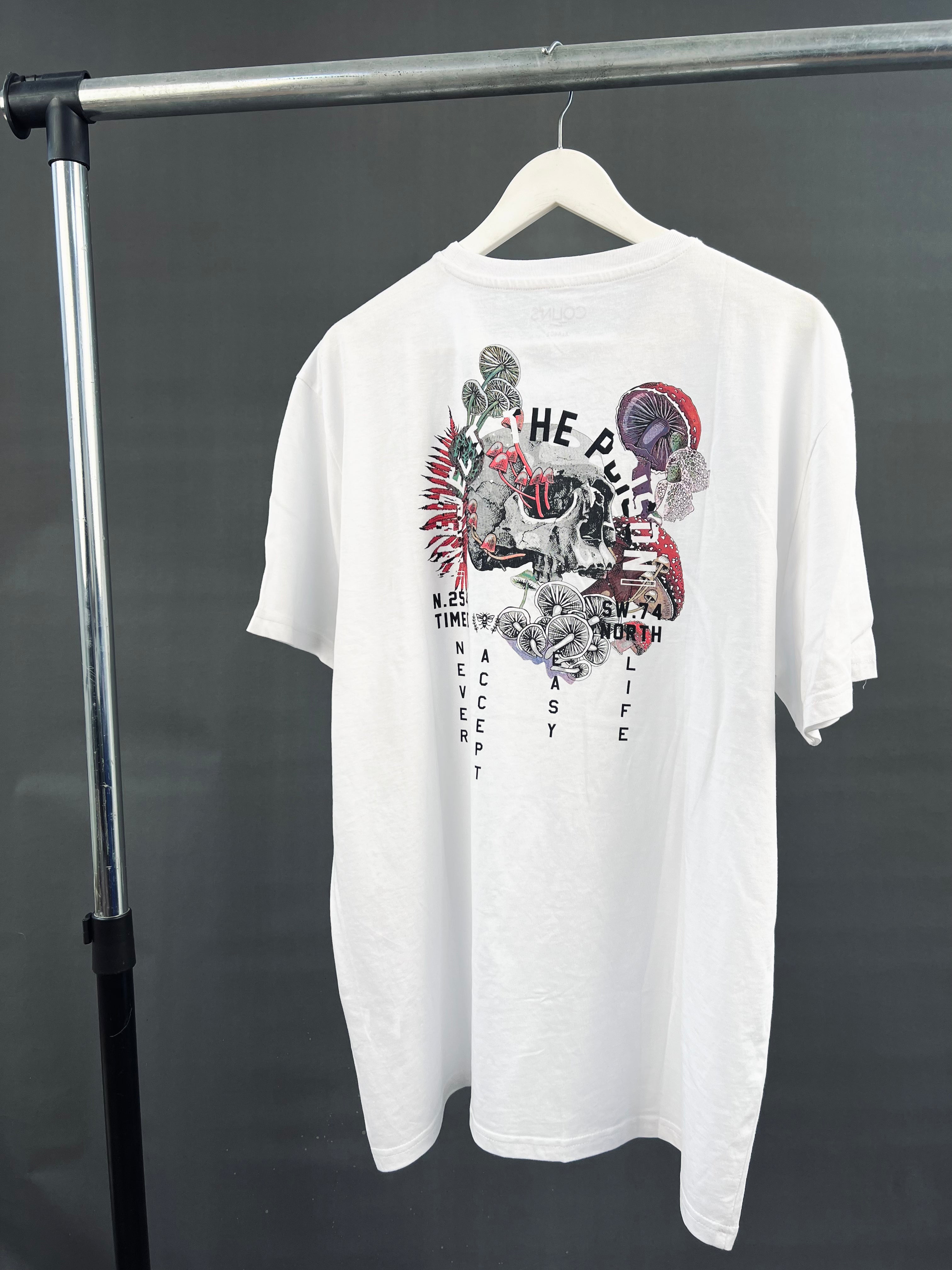 Collins Age of Madness back print t-shirts in white – Garmisland