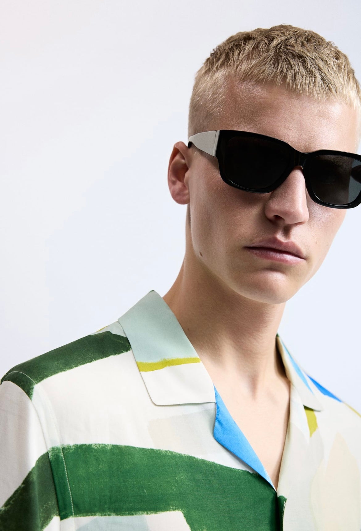 ZARA ABSTRACT PRINT SHIRT BLUE – Garmisland