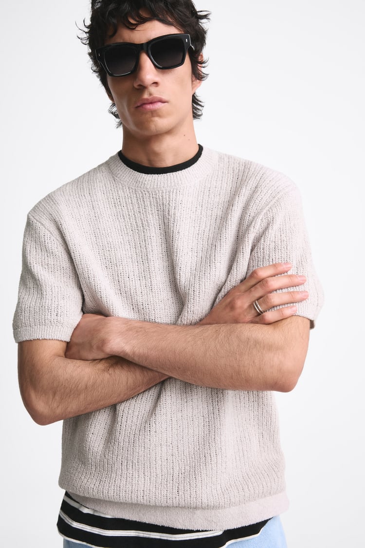 ZARA TERRY-EFFECT TEXTURED KNIT TOP ASH – Garmisland