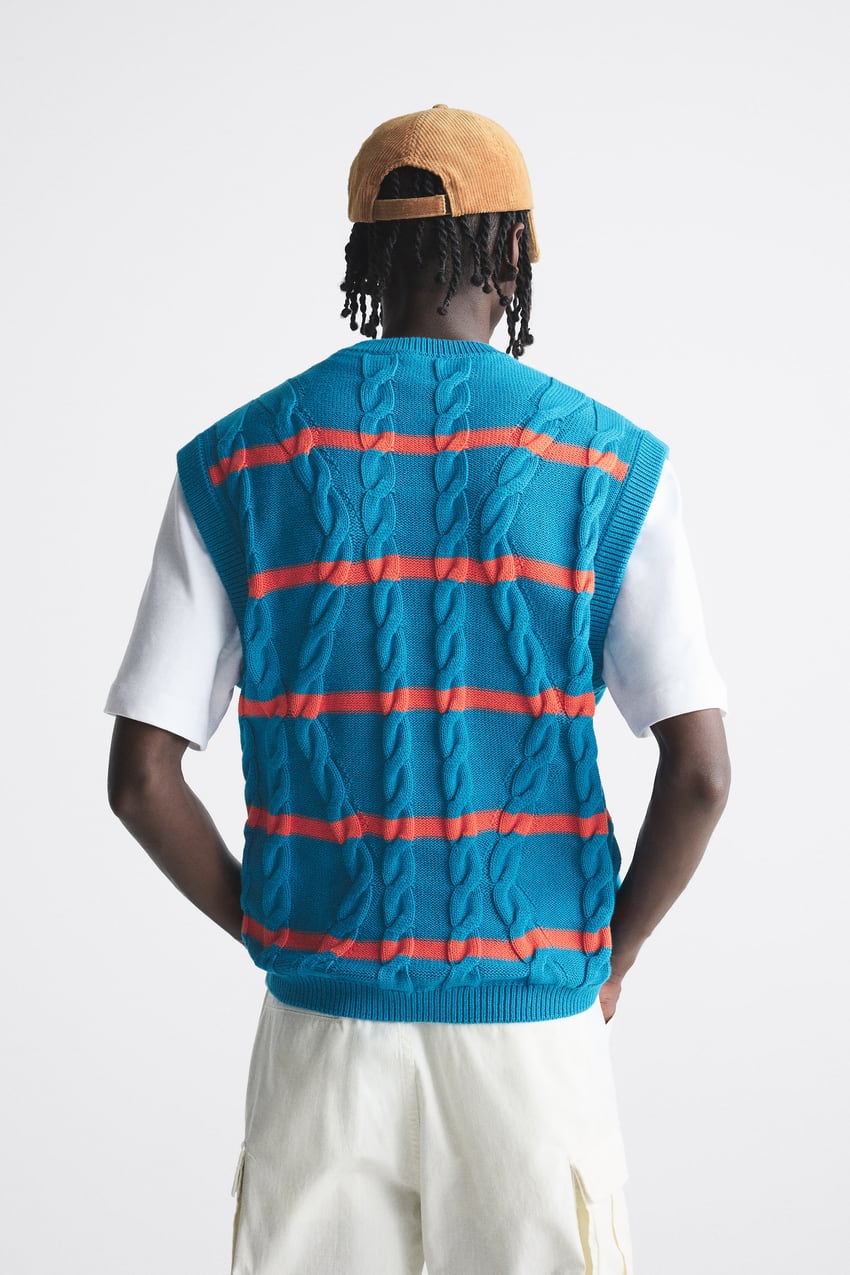 ZARA BRAID PRINT VEST IN BLUE – Garmisland