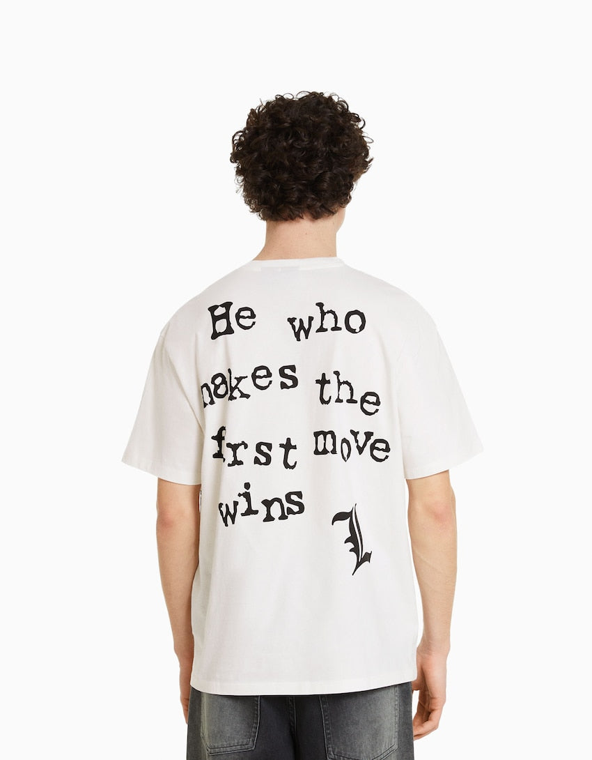 Bershka death note print oversize t-shirt – Garmisland