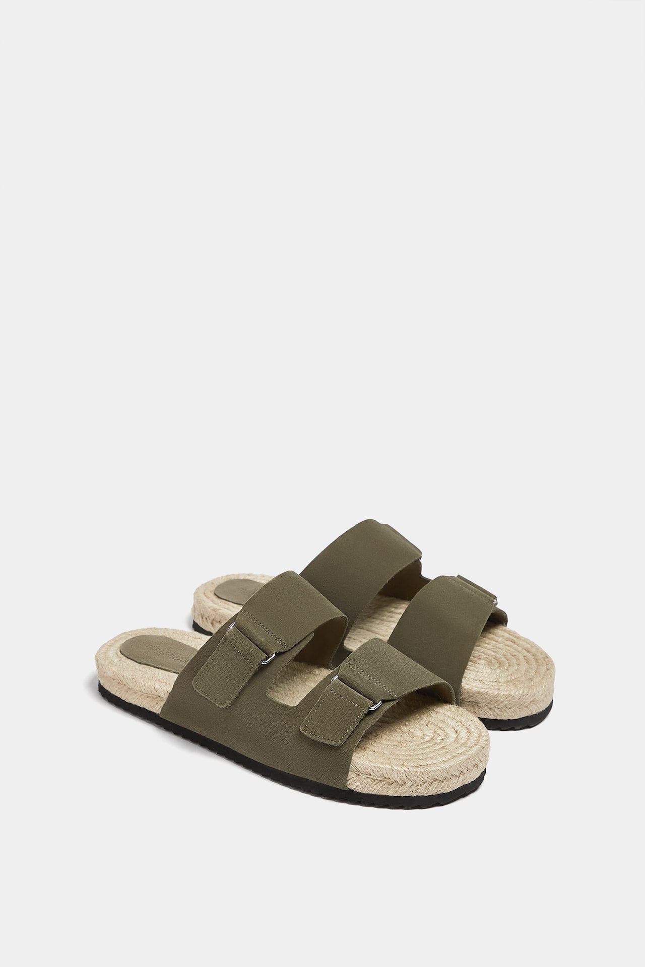 PULL&BEAR LEATHER JUTE SLIDES SANDALS – Garmisland