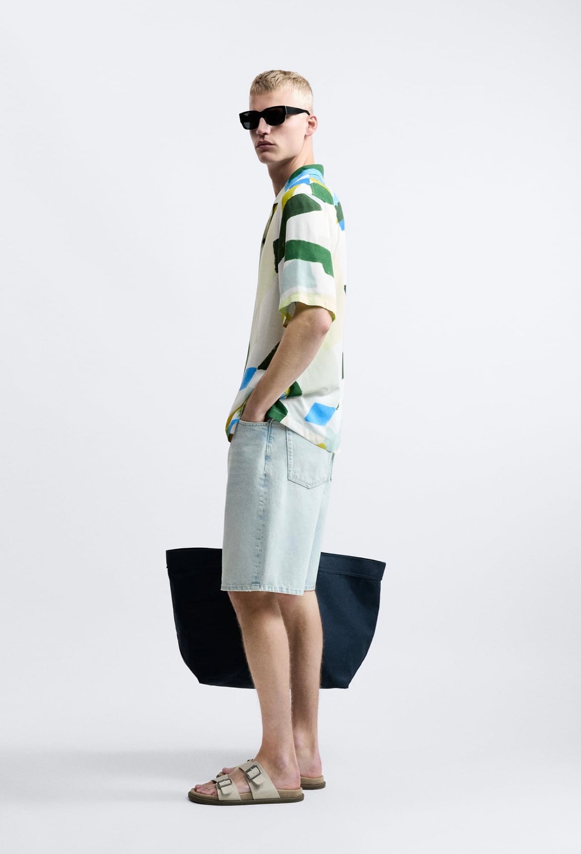 ZARA ABSTRACT PRINT SHIRT BLUE – Garmisland