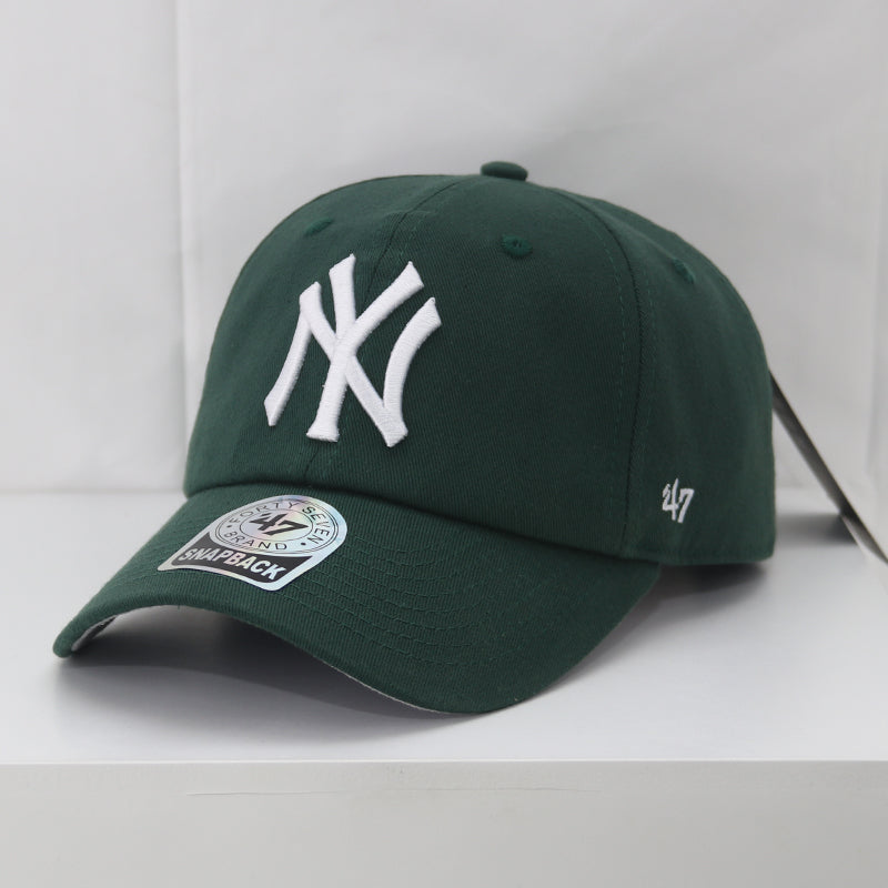 New York adjustable big logo baseball cap in green – Garmisland