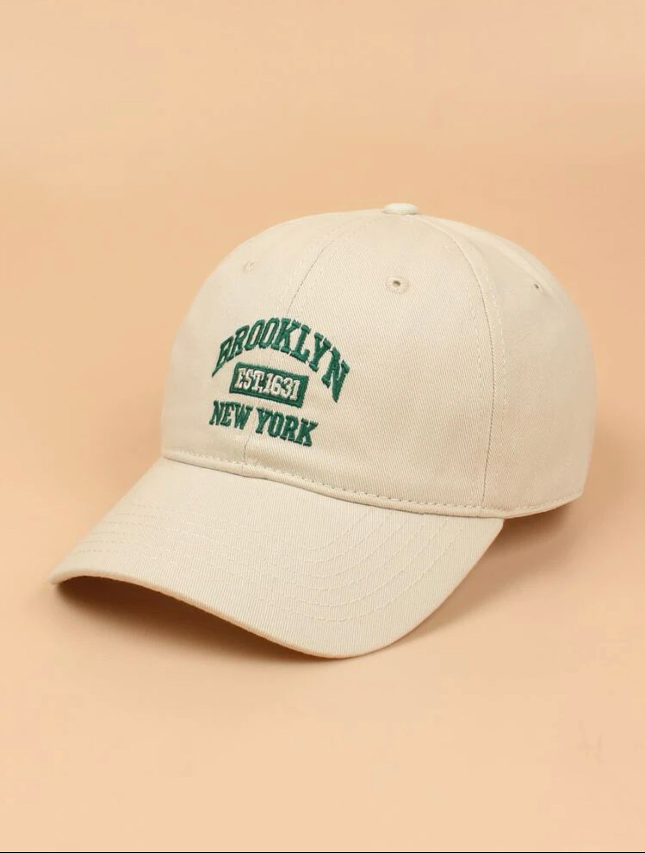 Brooklyn Embroided Baseball Cap in beige – Garmisland
