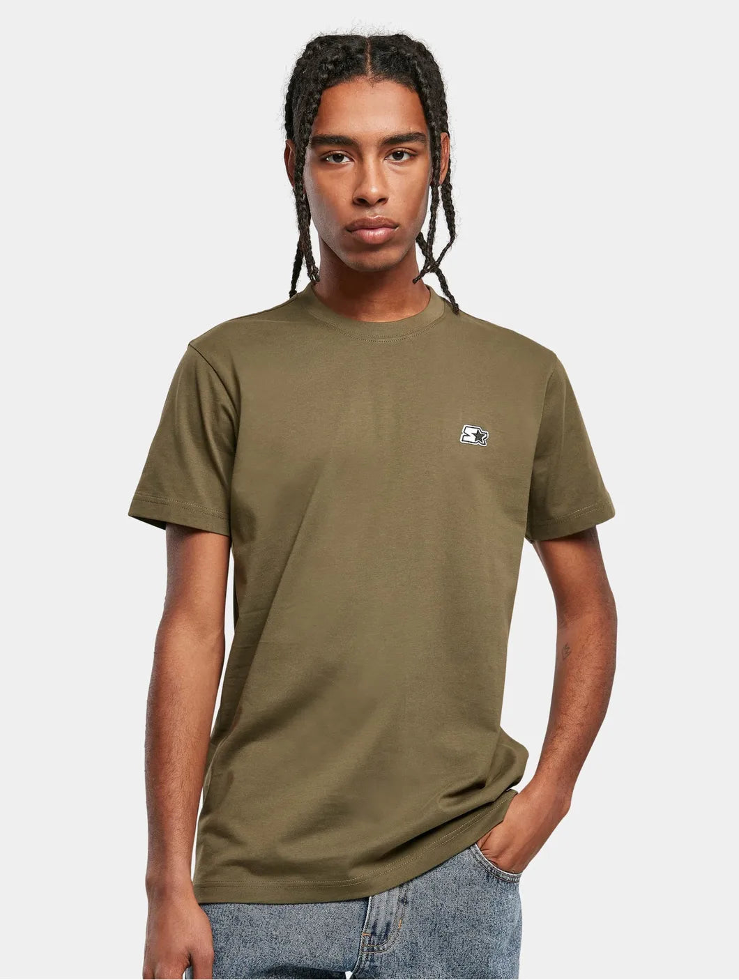 Starter essential jersey T-shirt in dark olive – Garmisland