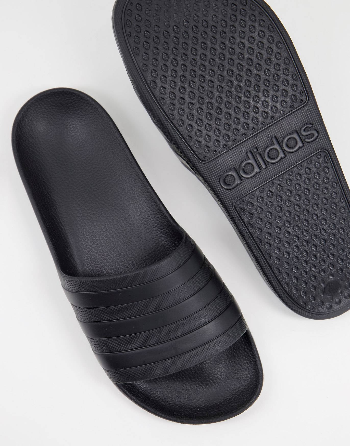 Adidas Swim Adilette black stripe sliders in black – Garmisland