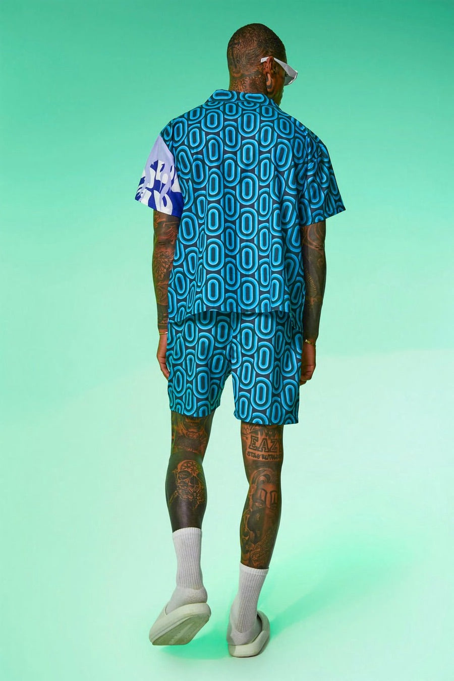 Boohooman Boxy Slub Spliced Geo Shirt Garmisland