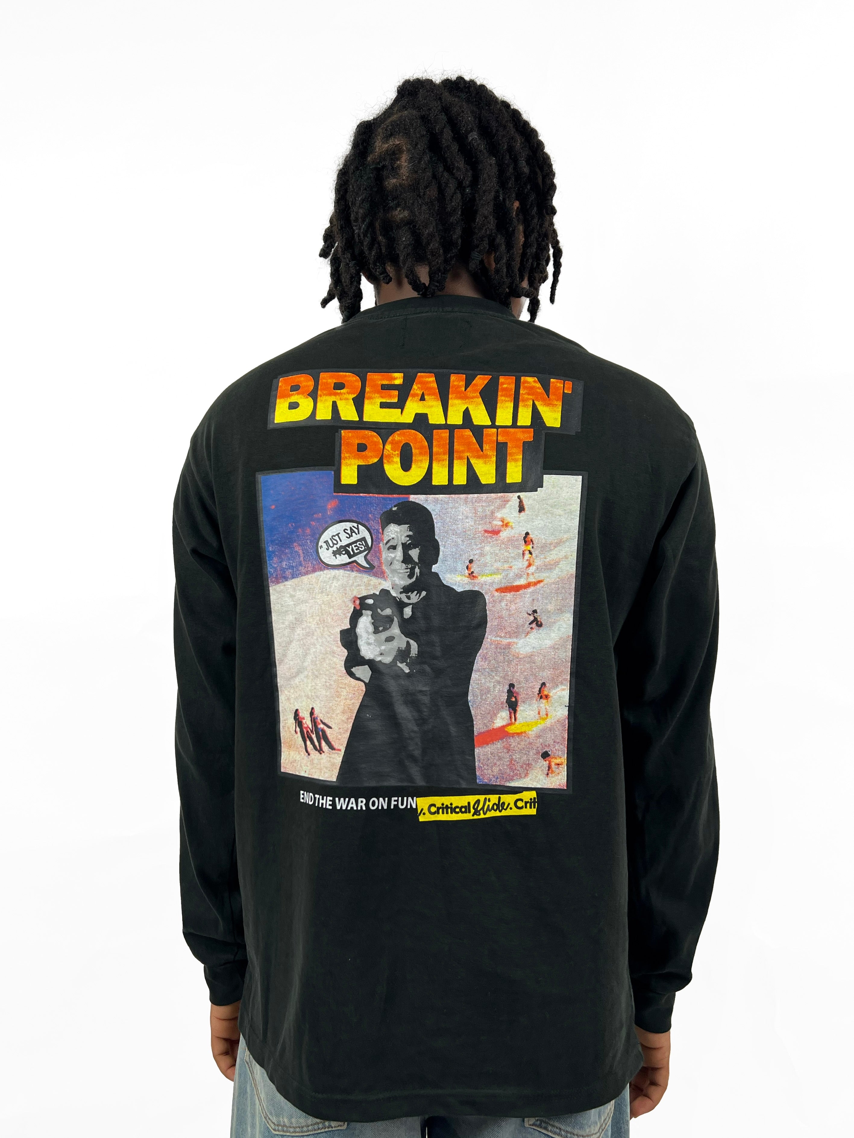 Critical Slide Breaking point Backprint Longsleeve T-shirt in black ...