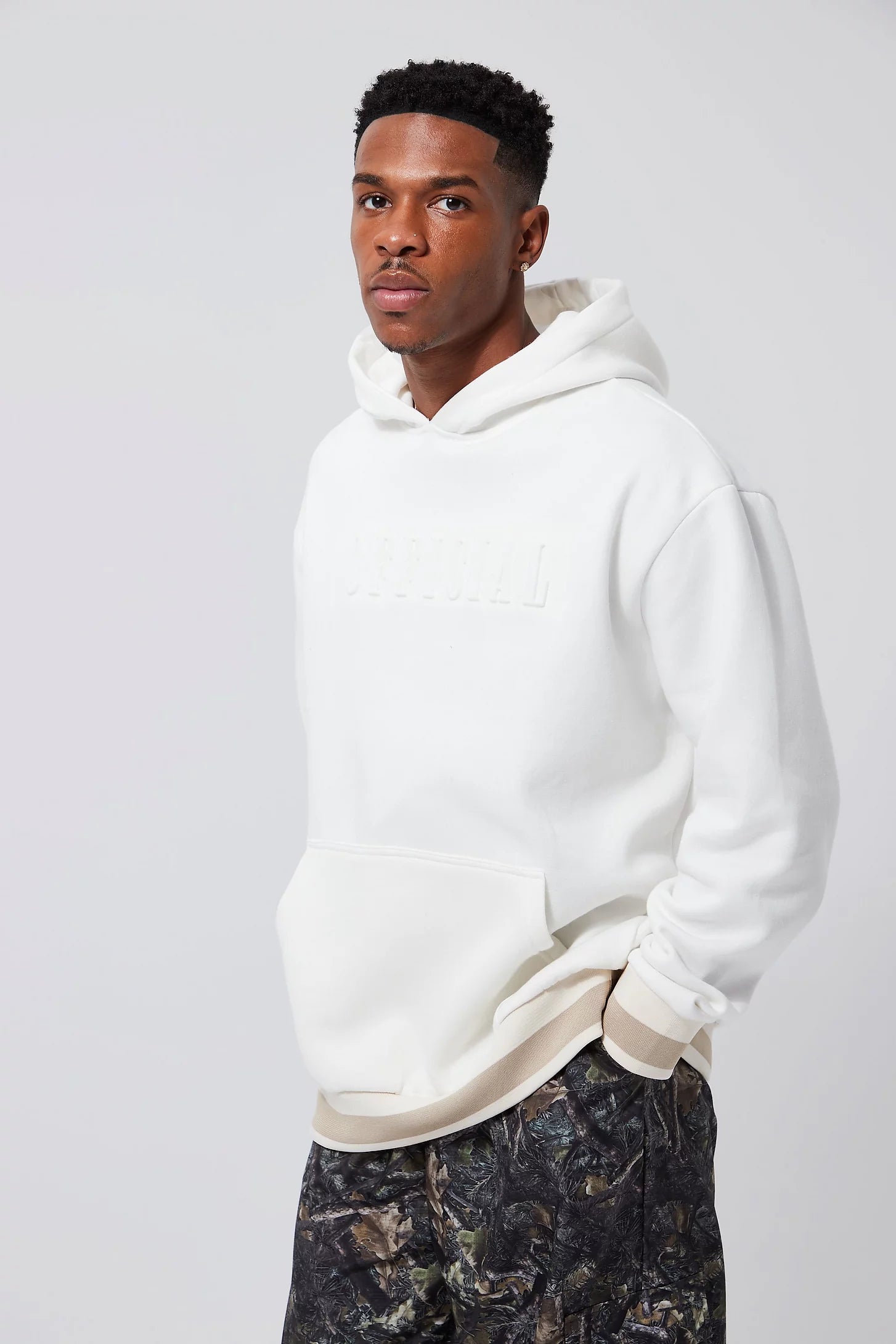Boohooman Oversized Official Debossed Hoodie Garmisland