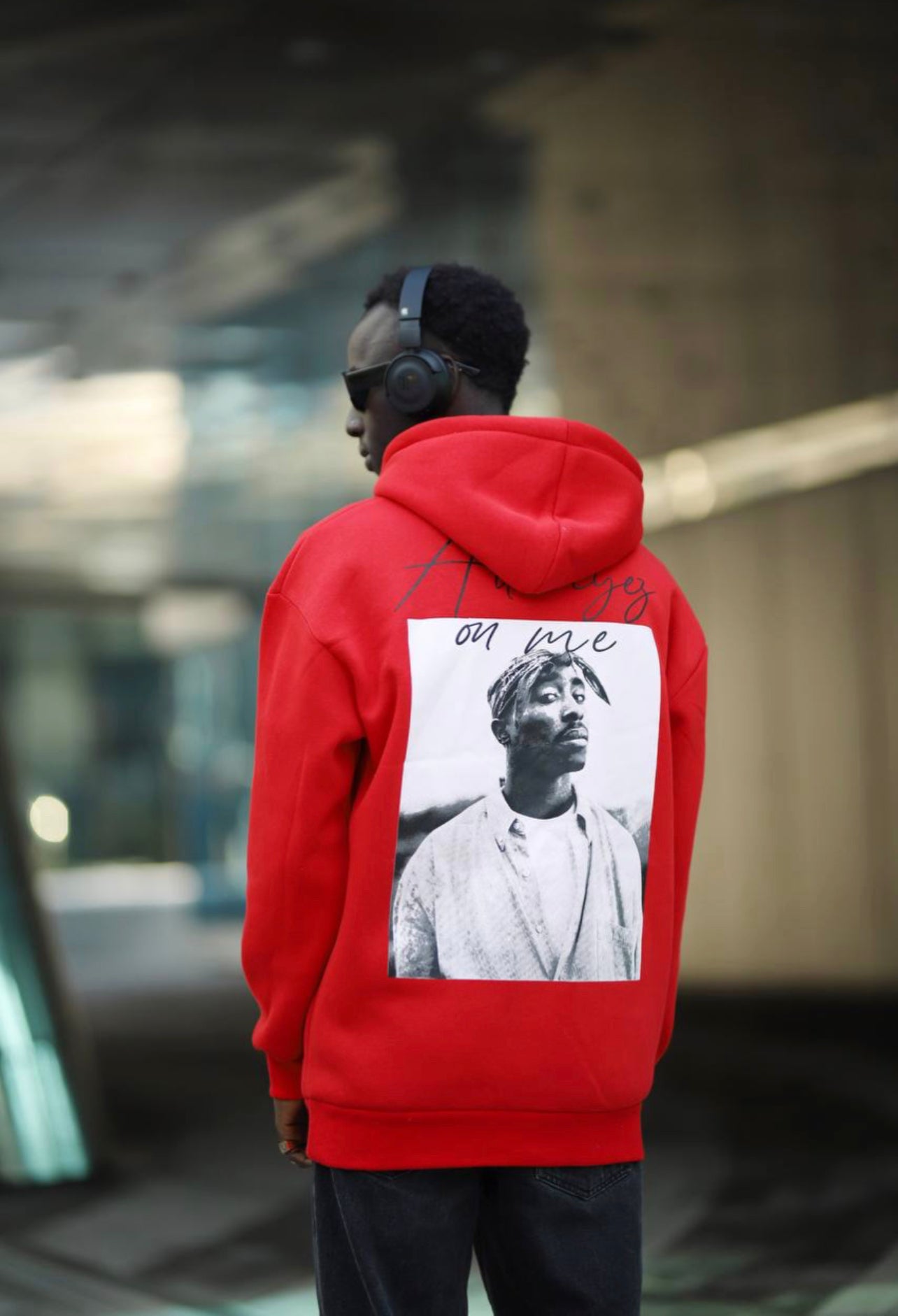 Blow up clothing 2pac backprint hoodie in red – Garmisland