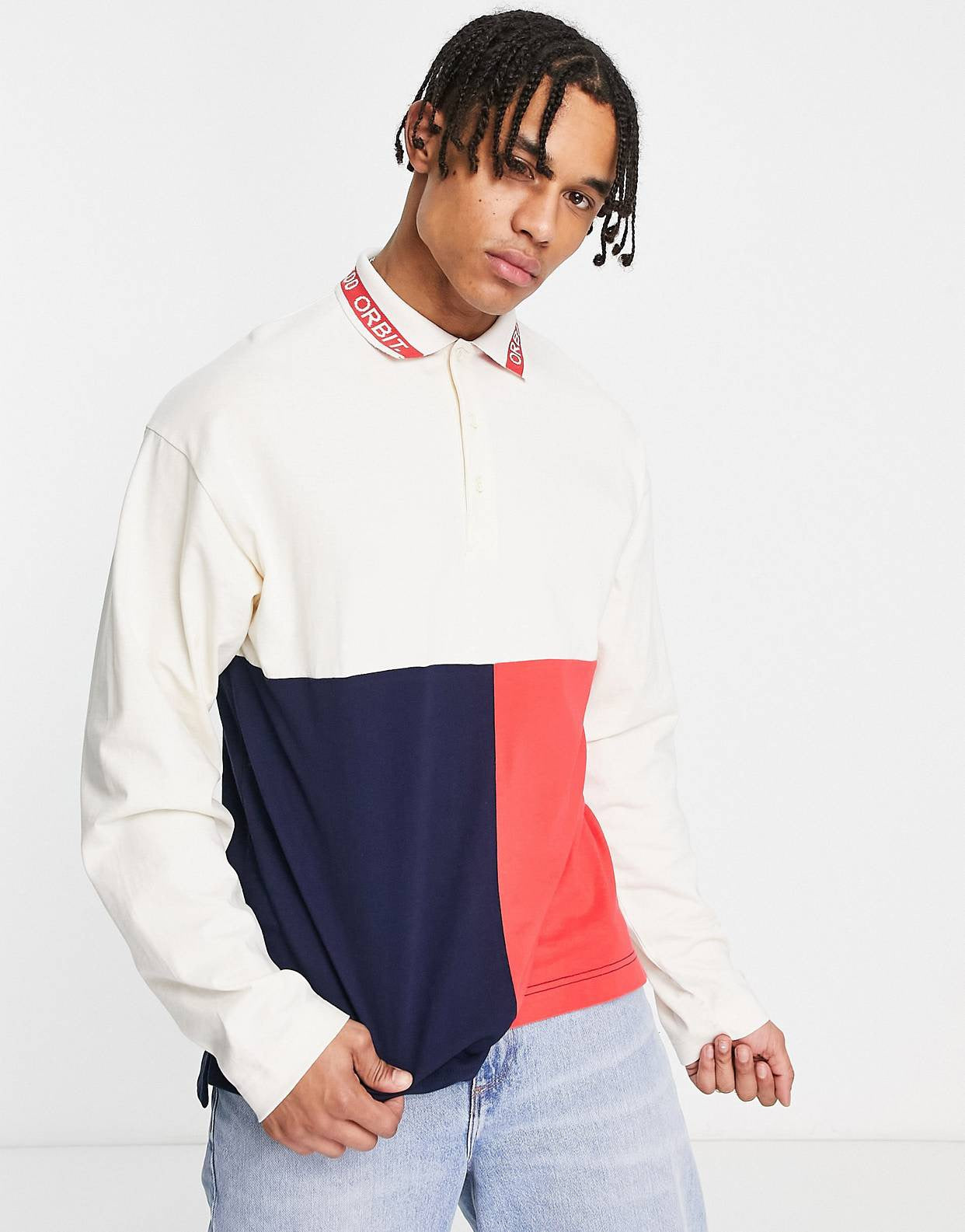 Topman extreme oversized polo with colour block in multi – Garmisland