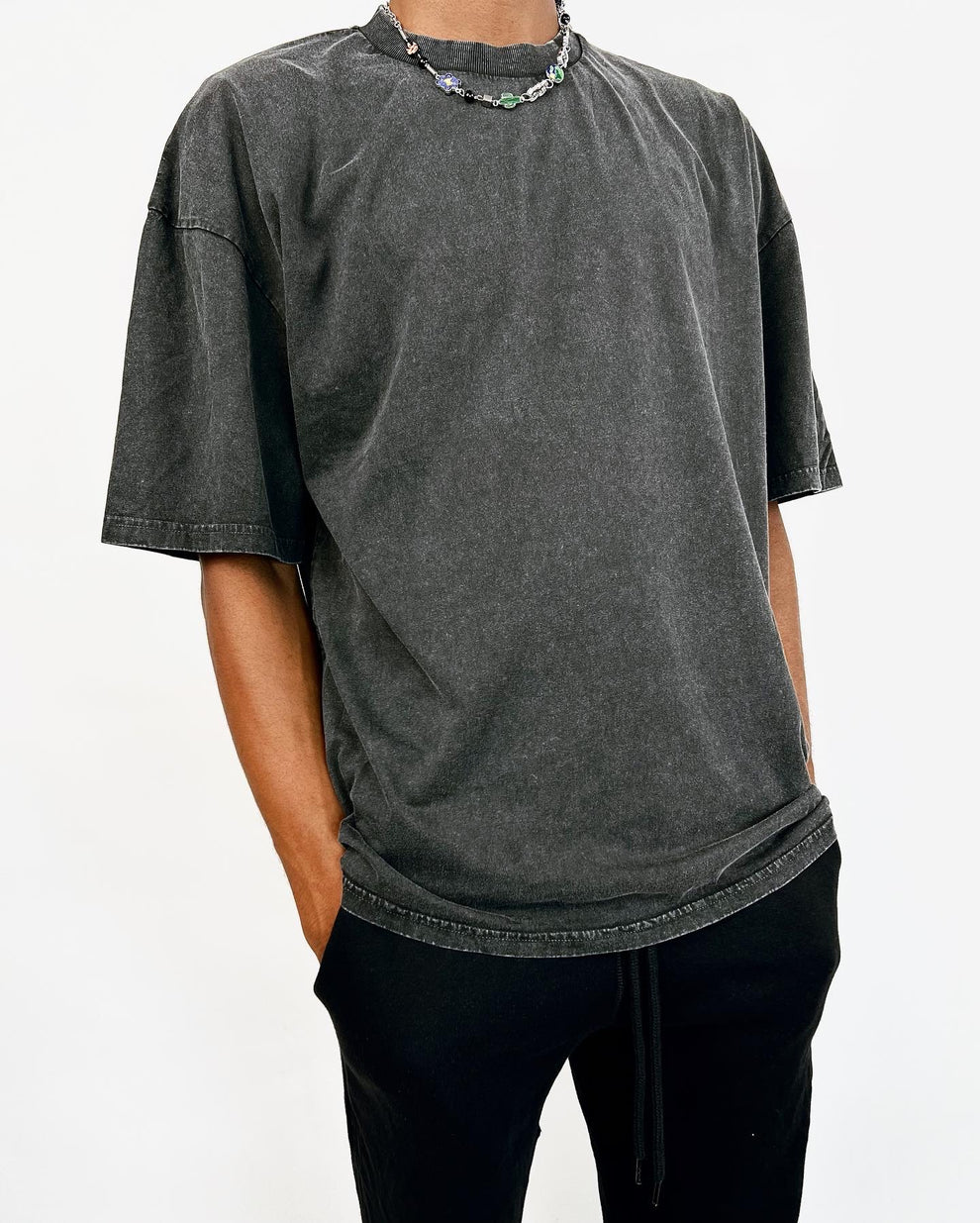 FSBN Oversized Fit washed black T-shirt – Garmisland