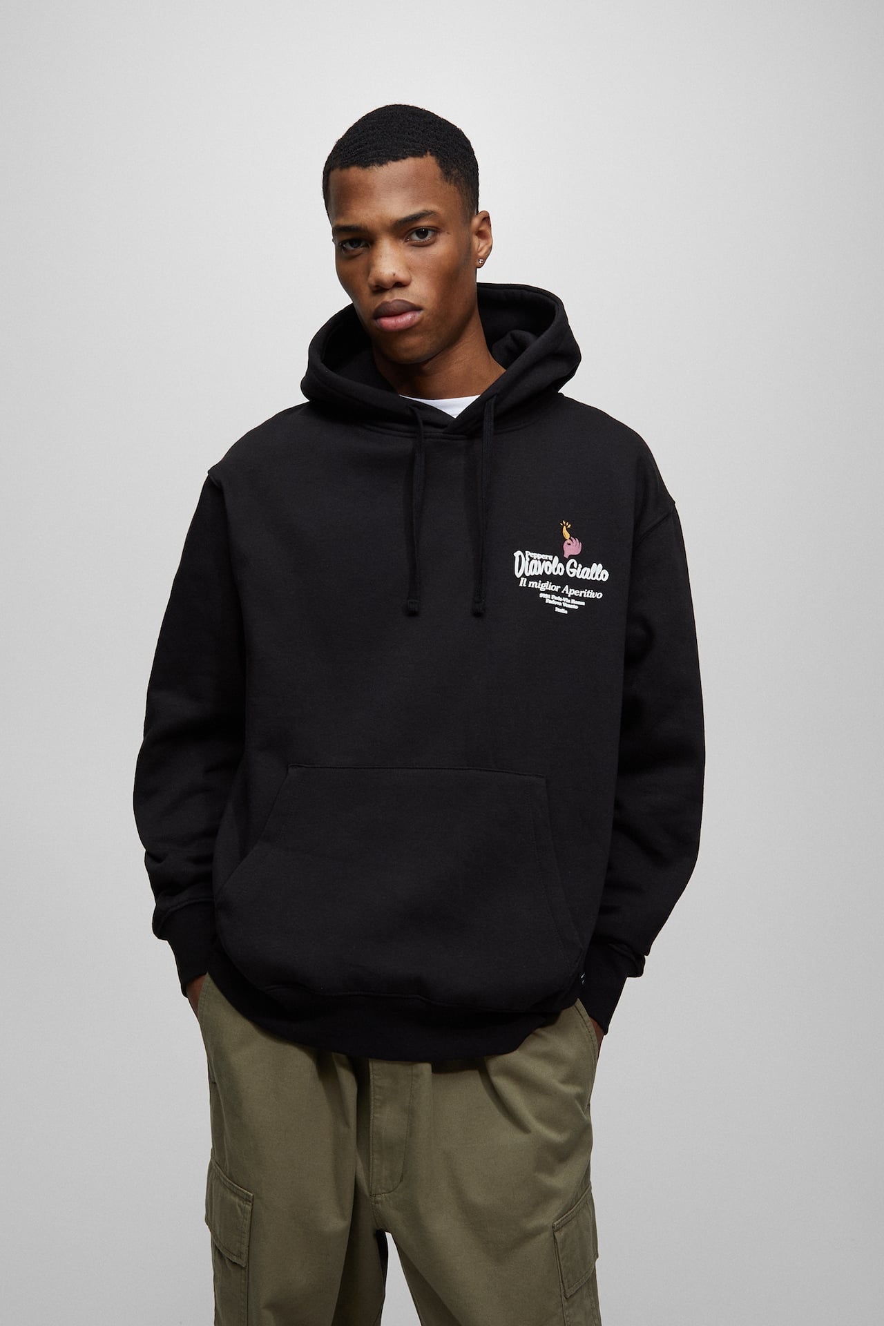 Pull&Bear diavolo giallo hoodie – Garmisland