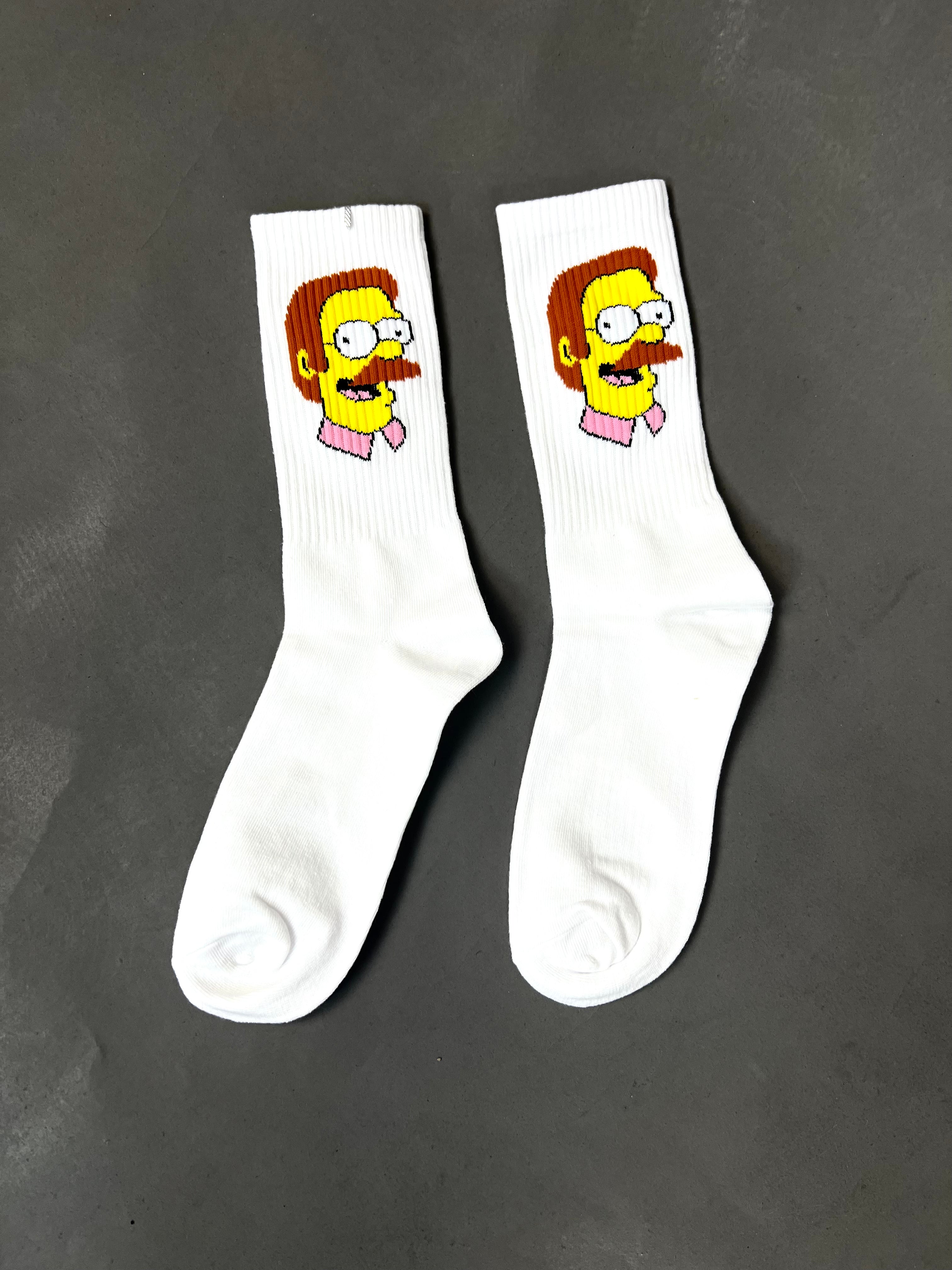 Ned Flanders socks in white – Garmisland