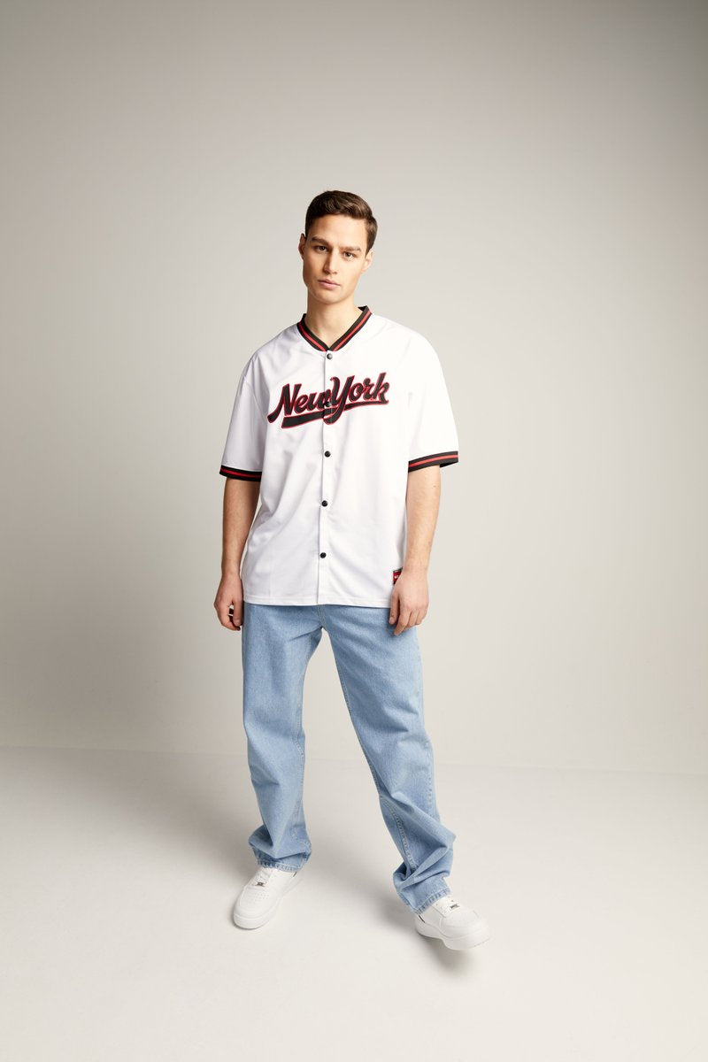 FSBN NEW YORK VARSITY JERSEY T-shirt IN WHITE – Garmisland