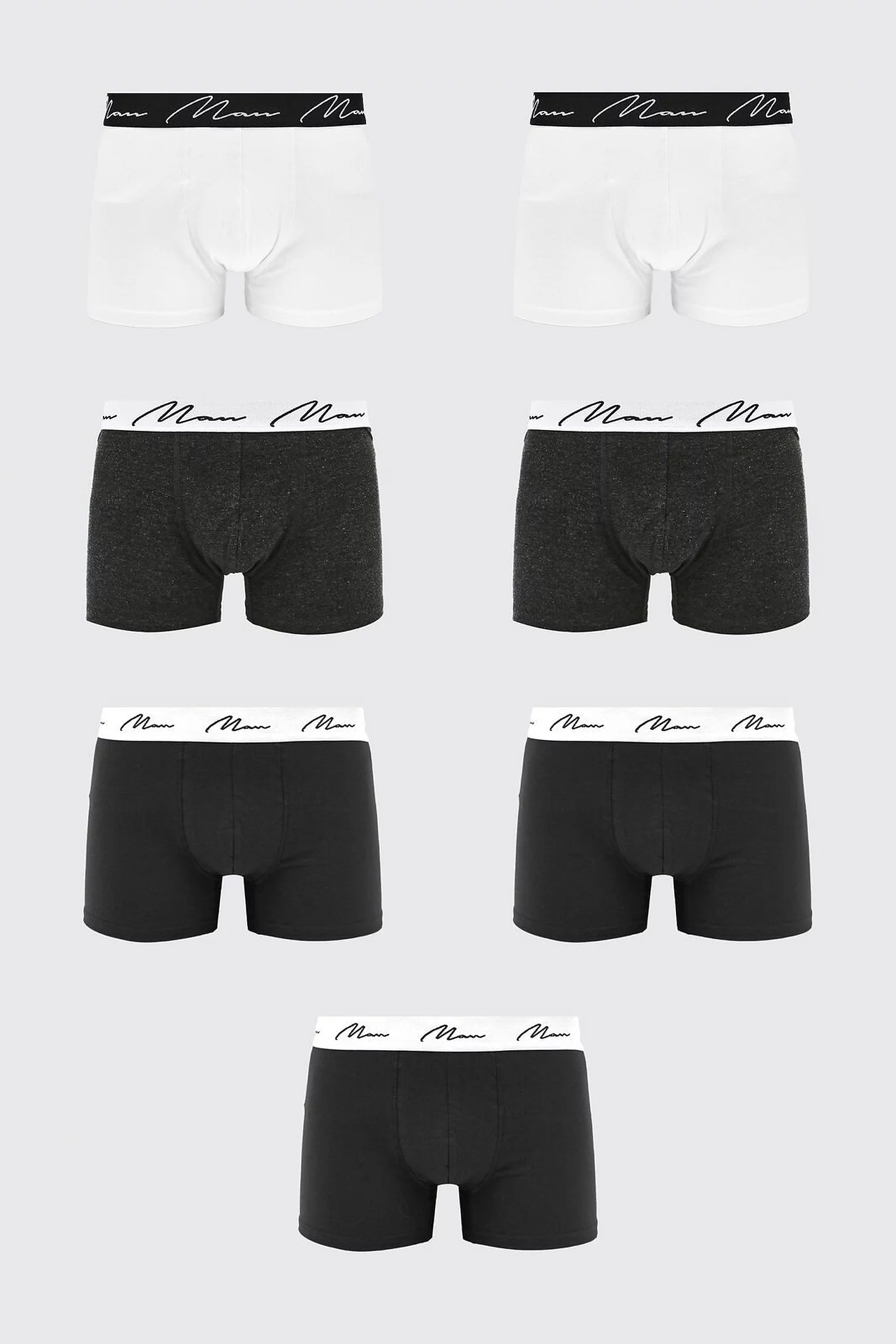 BOOHOOMAN 7 PACK MAN SIGNATURE MIXED COLOUR TRUNKS – Garmisland
