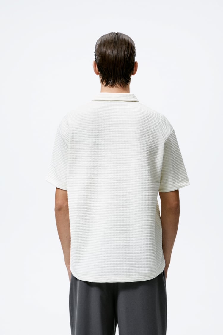 ZARA TEXTURED POLO SHIRT OYSTER WHITE – Garmisland