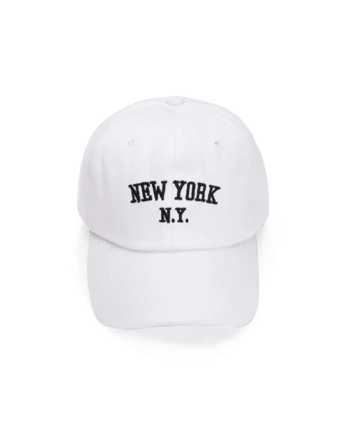 New York Embroided Baseball Cap in White – Garmisland
