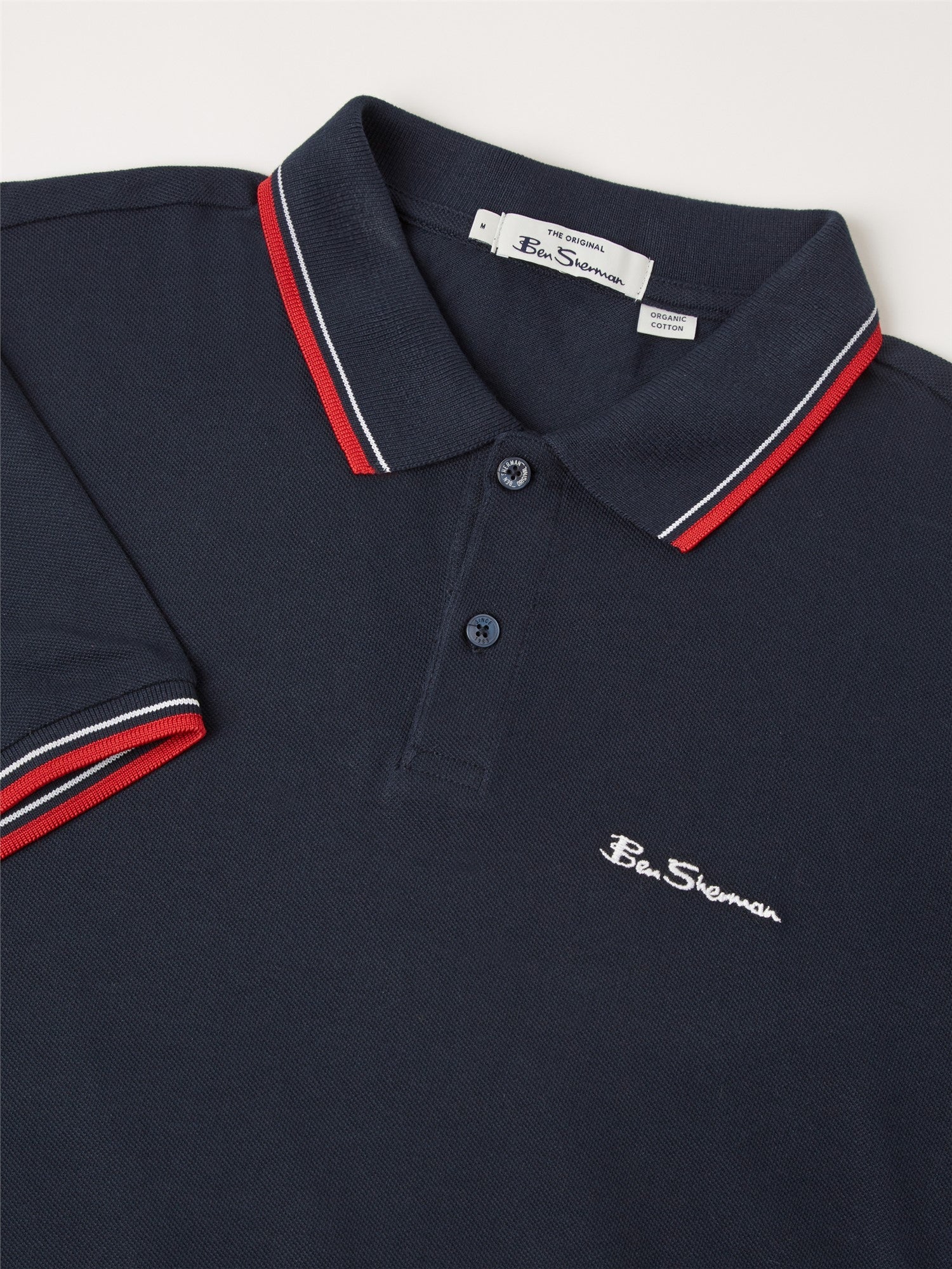Ben Sherman polo shirt with tipping in navy blue – Garmisland
