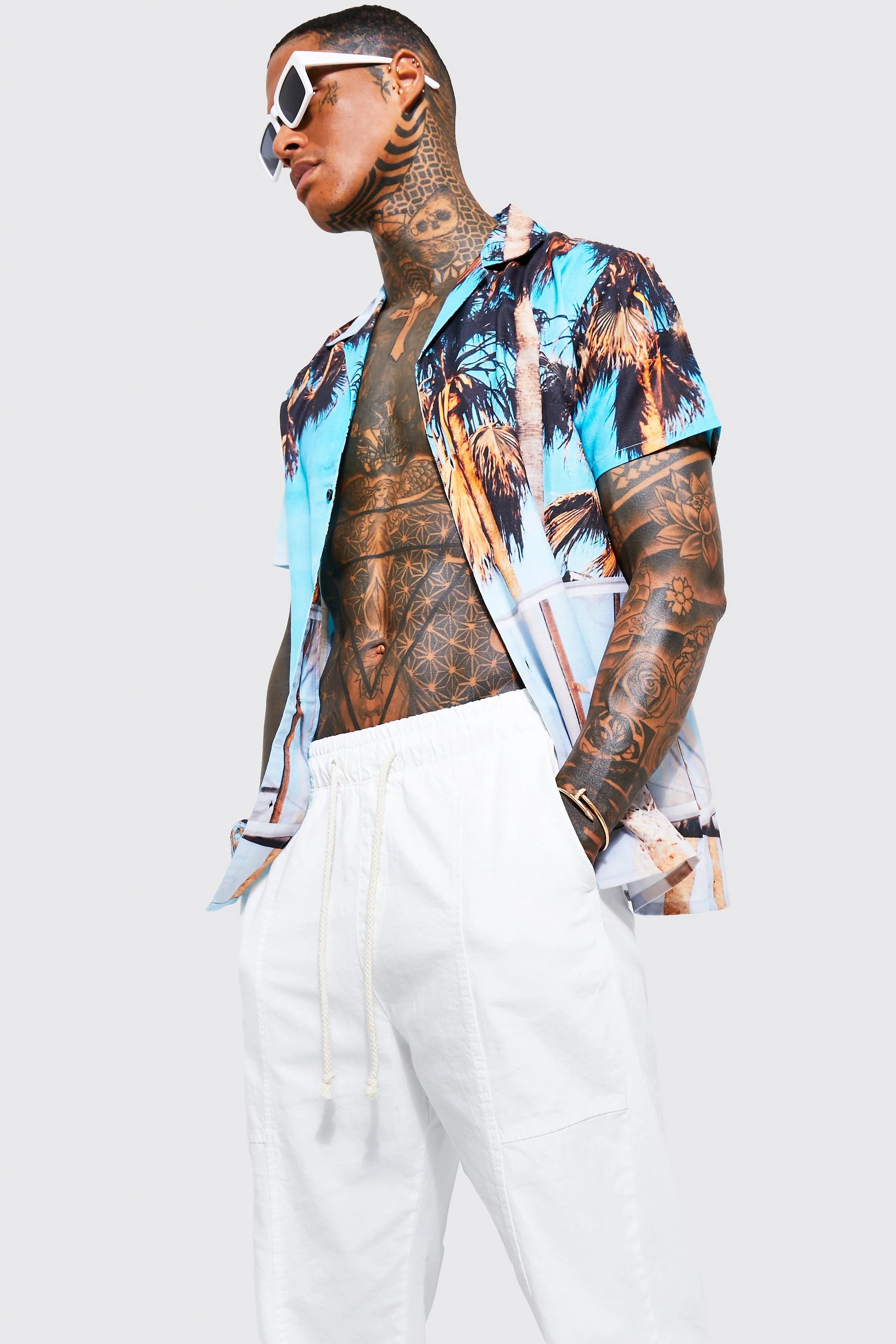 BOOHOOMAN SHORT SLEEVE PALM SLUB REVERE SHIRT – Garmisland