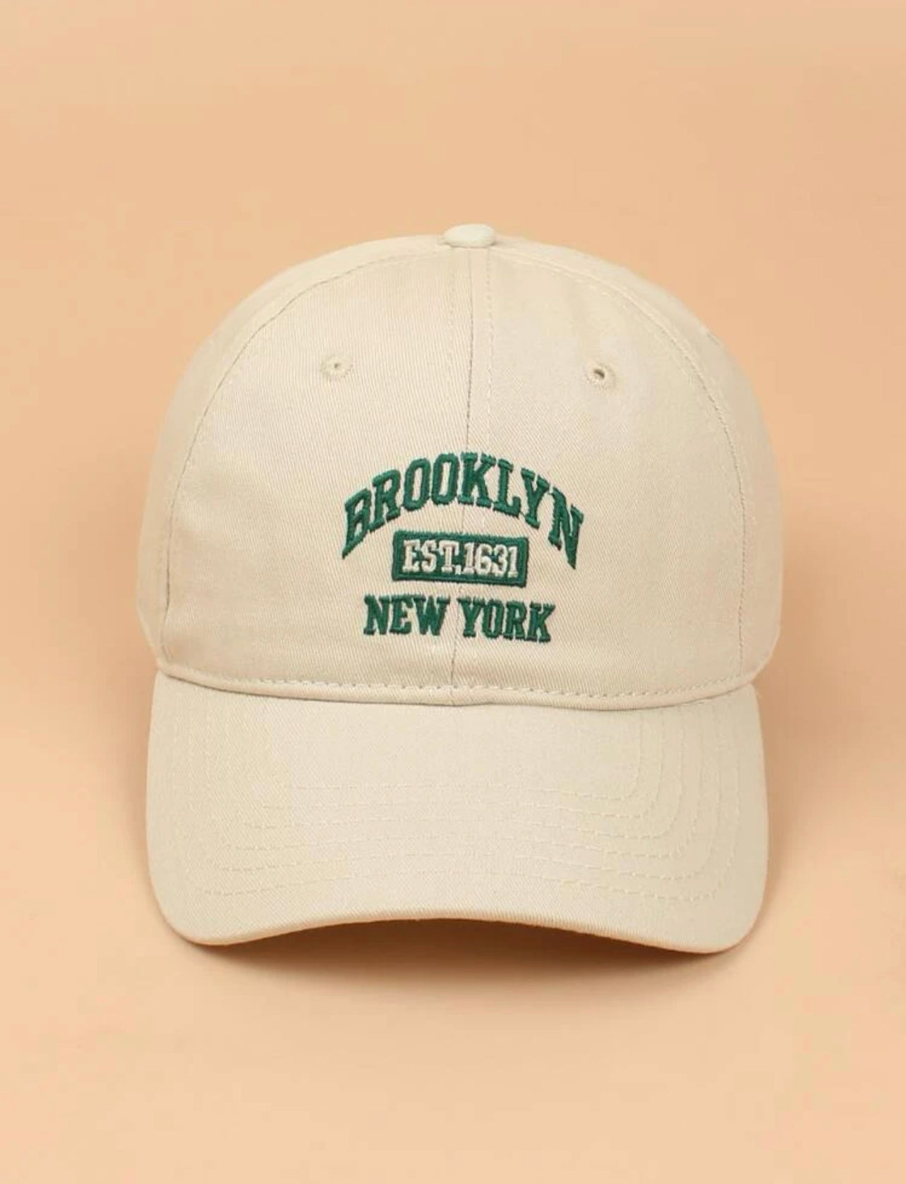 Brooklyn Embroided Baseball Cap in beige – Garmisland